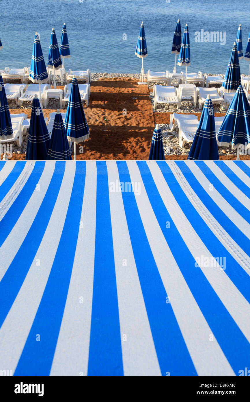 Private beach of Nice, French Riviera, France Stock Photo - Alamy