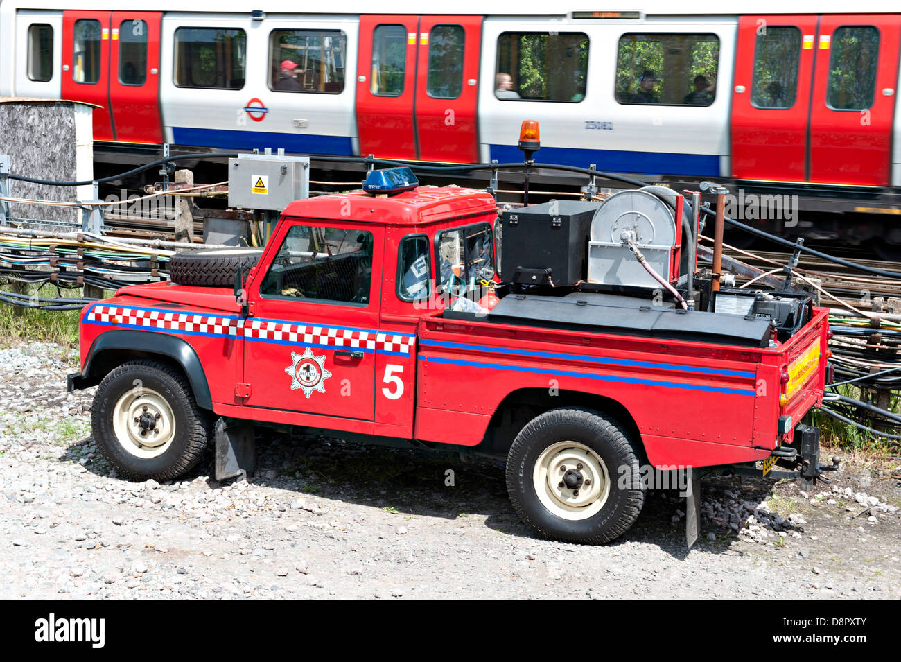 A small fire appliance positioned at Chorleywood Railway Station while ...