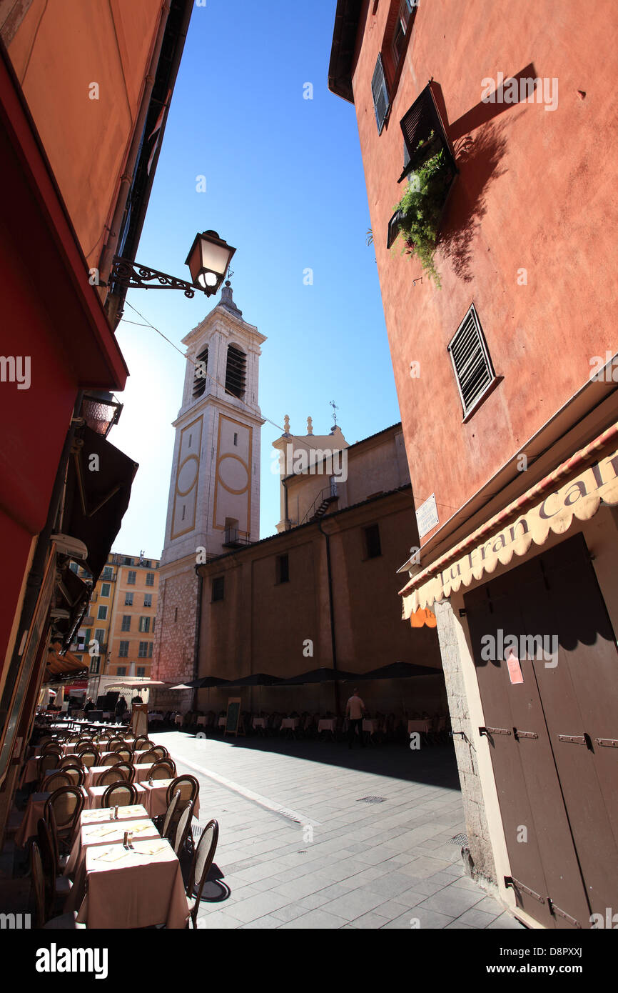 Picturesque street near the Place Rossetti in the in the old town of ...