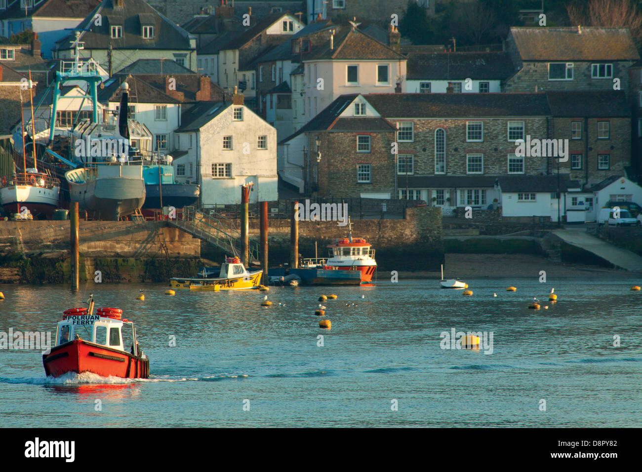 The Polruan Ferry linking Polruan with Fowey, Cornwall Stock Photo - Alamy