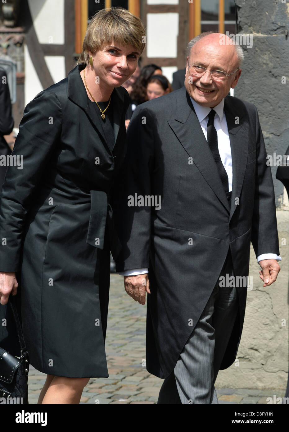 Silvia and Friedrich von Metzler walk to St. John's Church for the ...