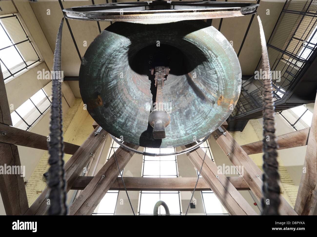 The Freedom Bell is pictured in the tower of Rathaus Schöneberg in ...