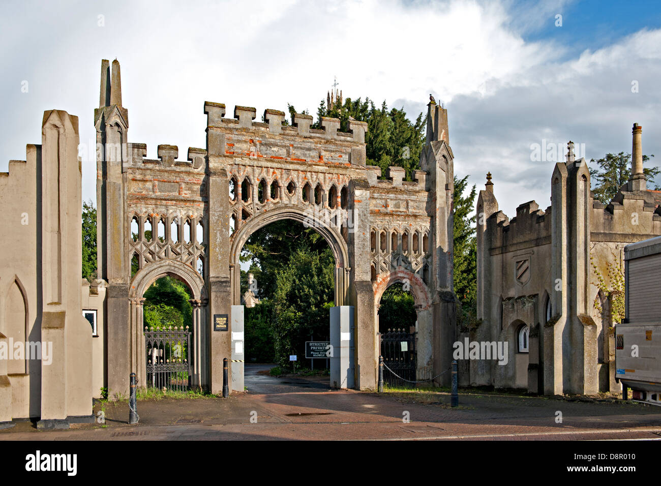 The entrance to Hadlow Castle, Hadlow, Kent Stock Photo - Alamy