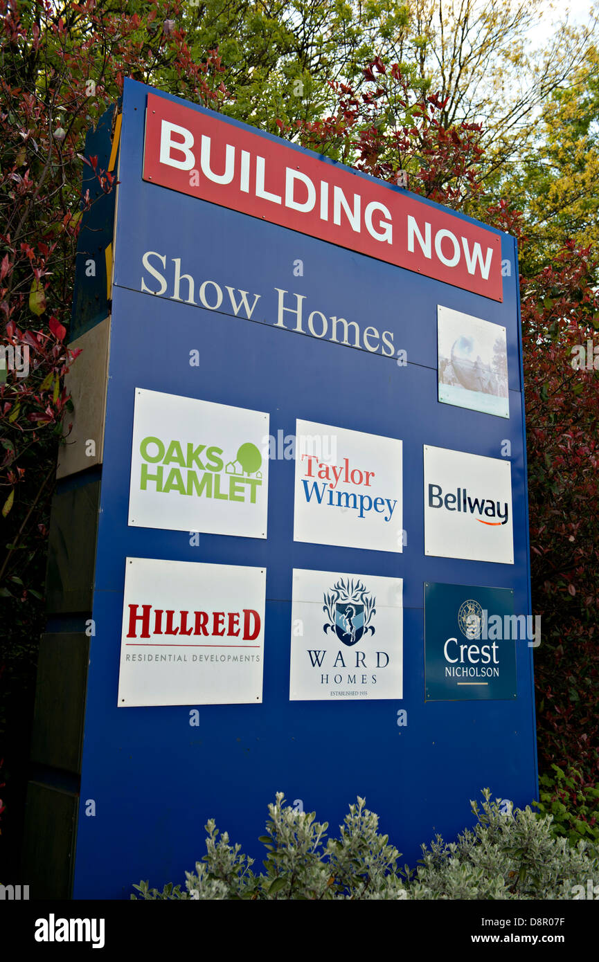 A hoarding advertising new homes under construction in Kent, UK Stock ...