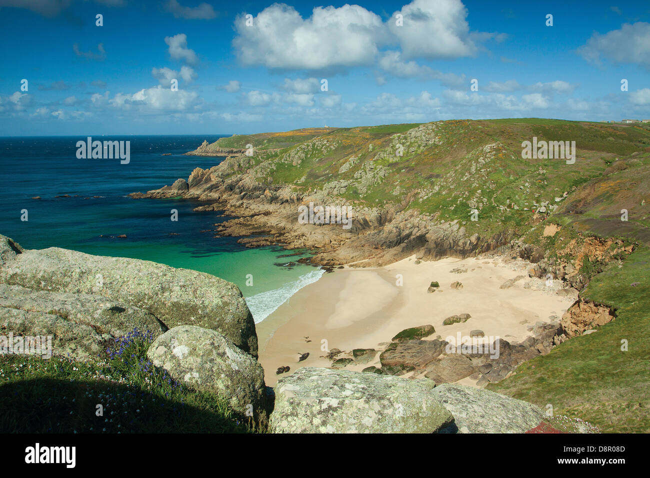Secluded bay near Porthcurno, Cornwall Stock Photo - Alamy
