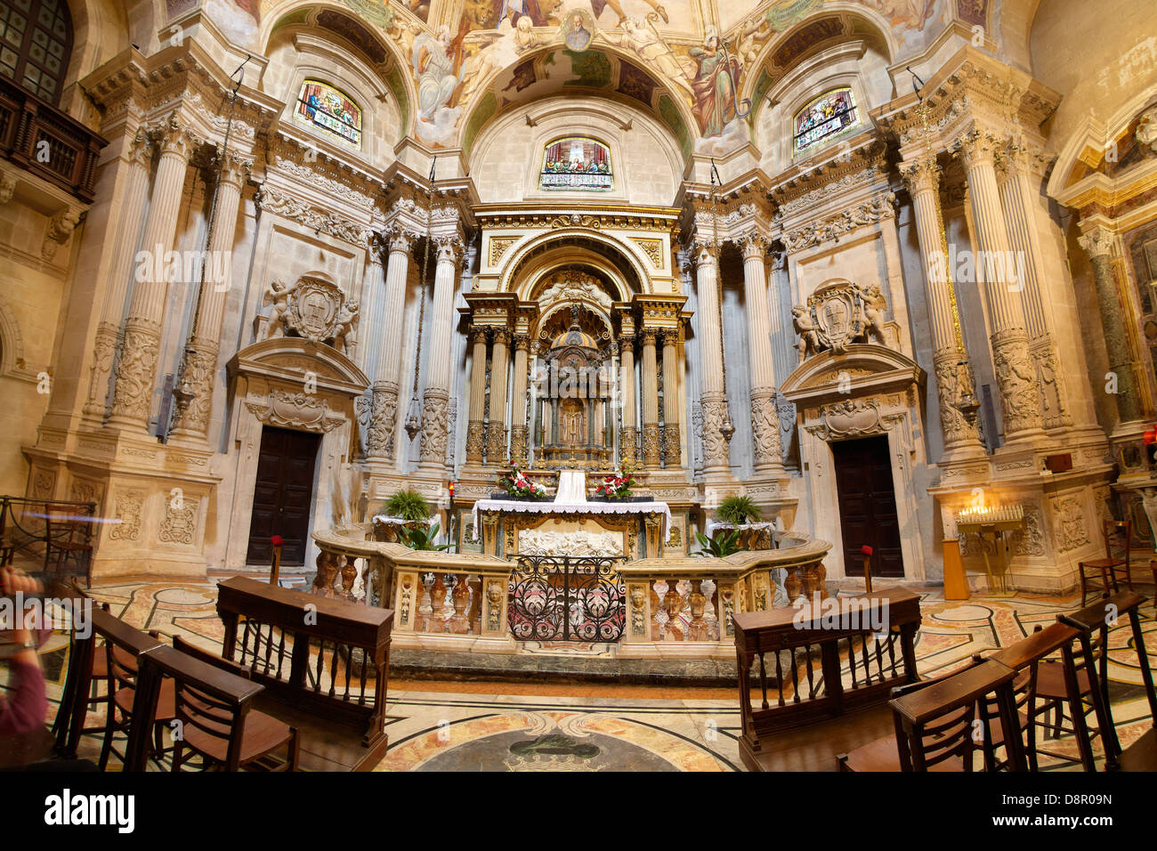 Interior of Baroque Cathedral or duomo in Siracusa (Syracuse Stock ...