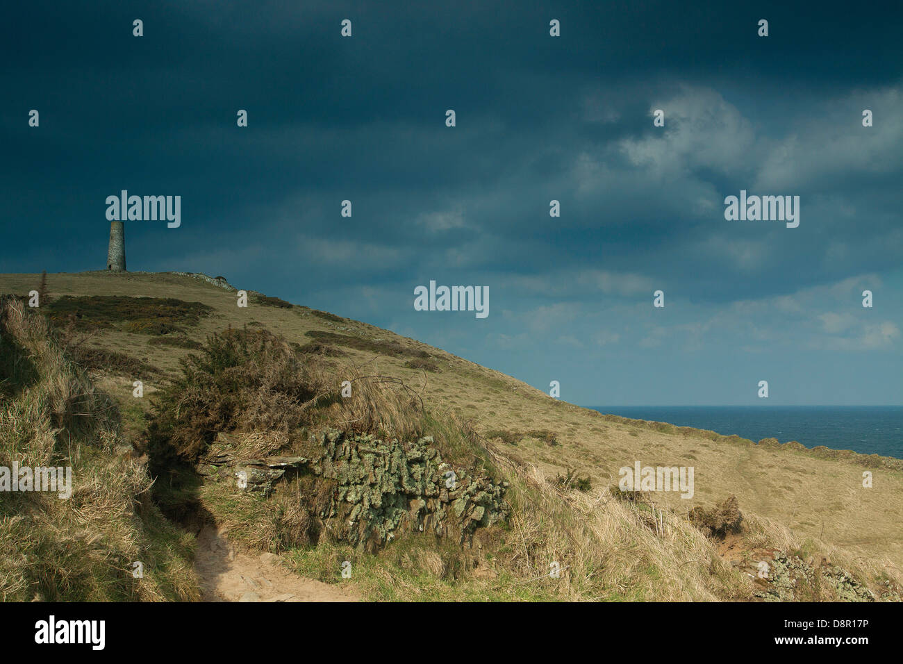 The Daymark above Stepper Point near Padstow, Cornwall Stock Photo - Alamy