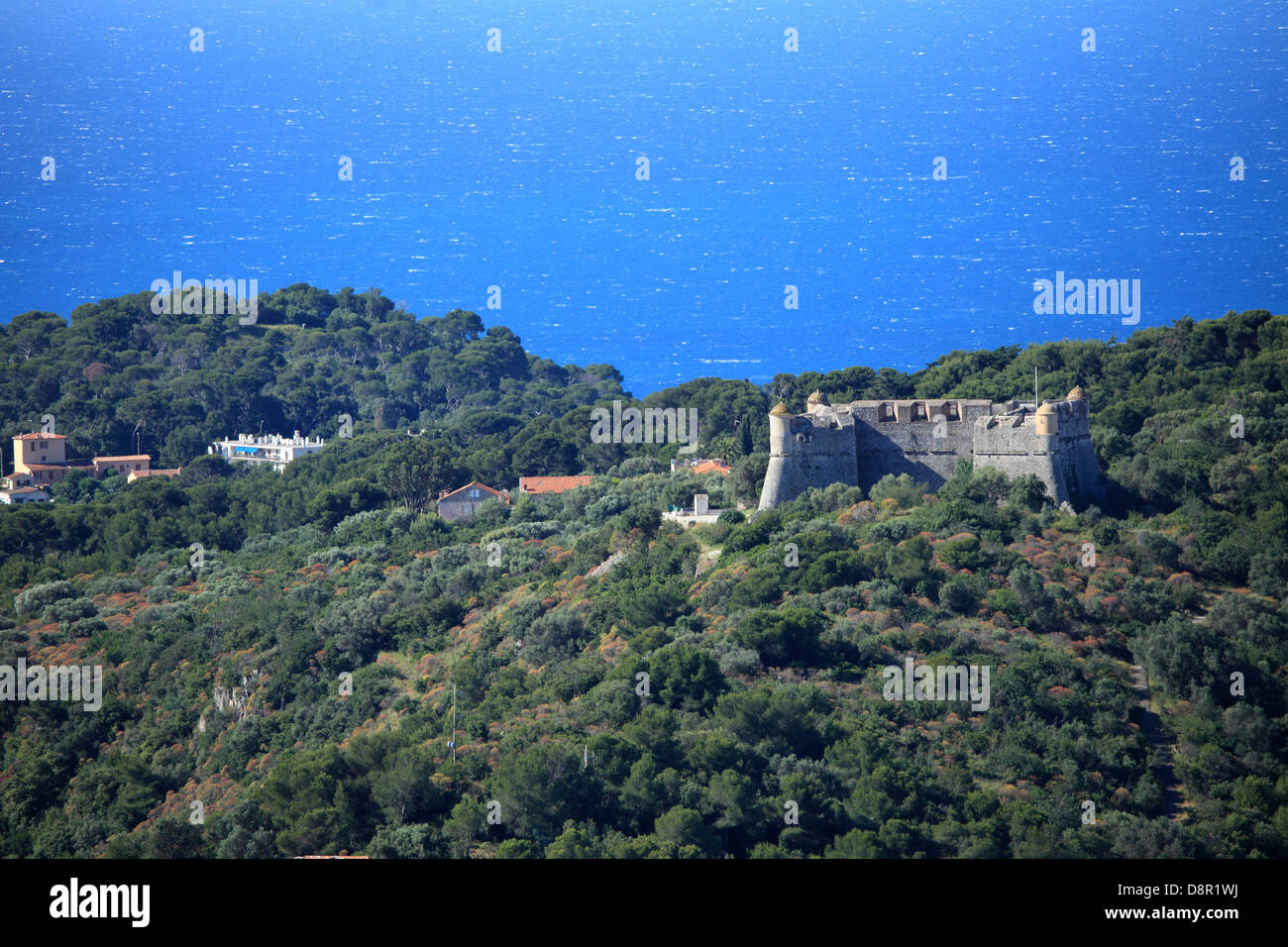 Top view above the Mont Alban fort, Fench Riviera, France Stock Photo ...