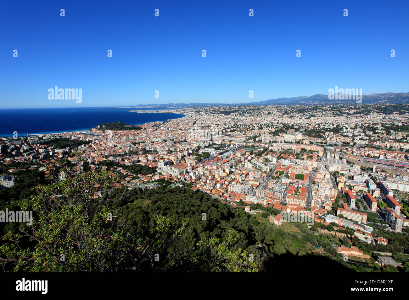 Top view above the city of Nice, French Riviera, France Stock Photo - Alamy
