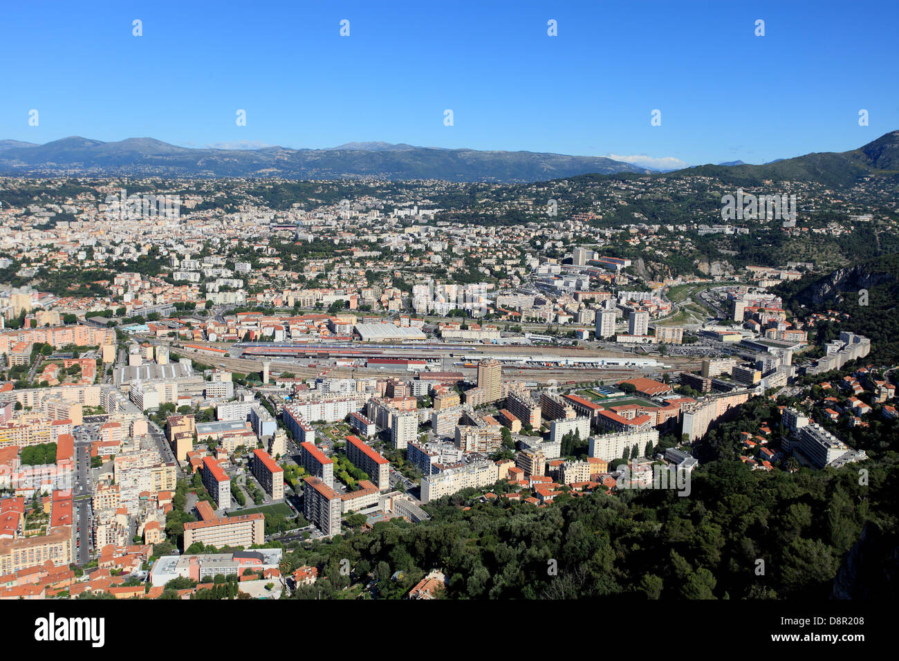 Top view above the city of Nice, French Riviera, France Stock Photo - Alamy