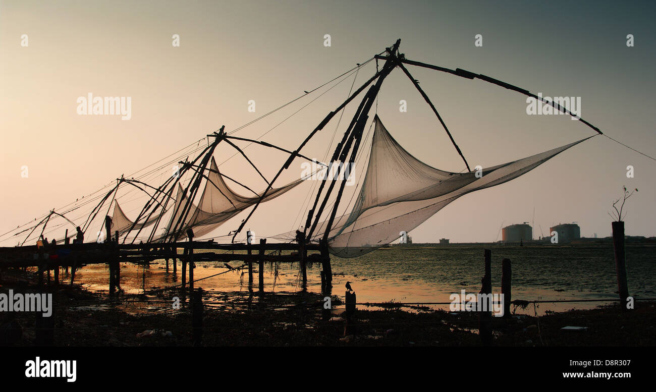 chinese nets in Kochi, Kerala, India Stock Photo - Alamy