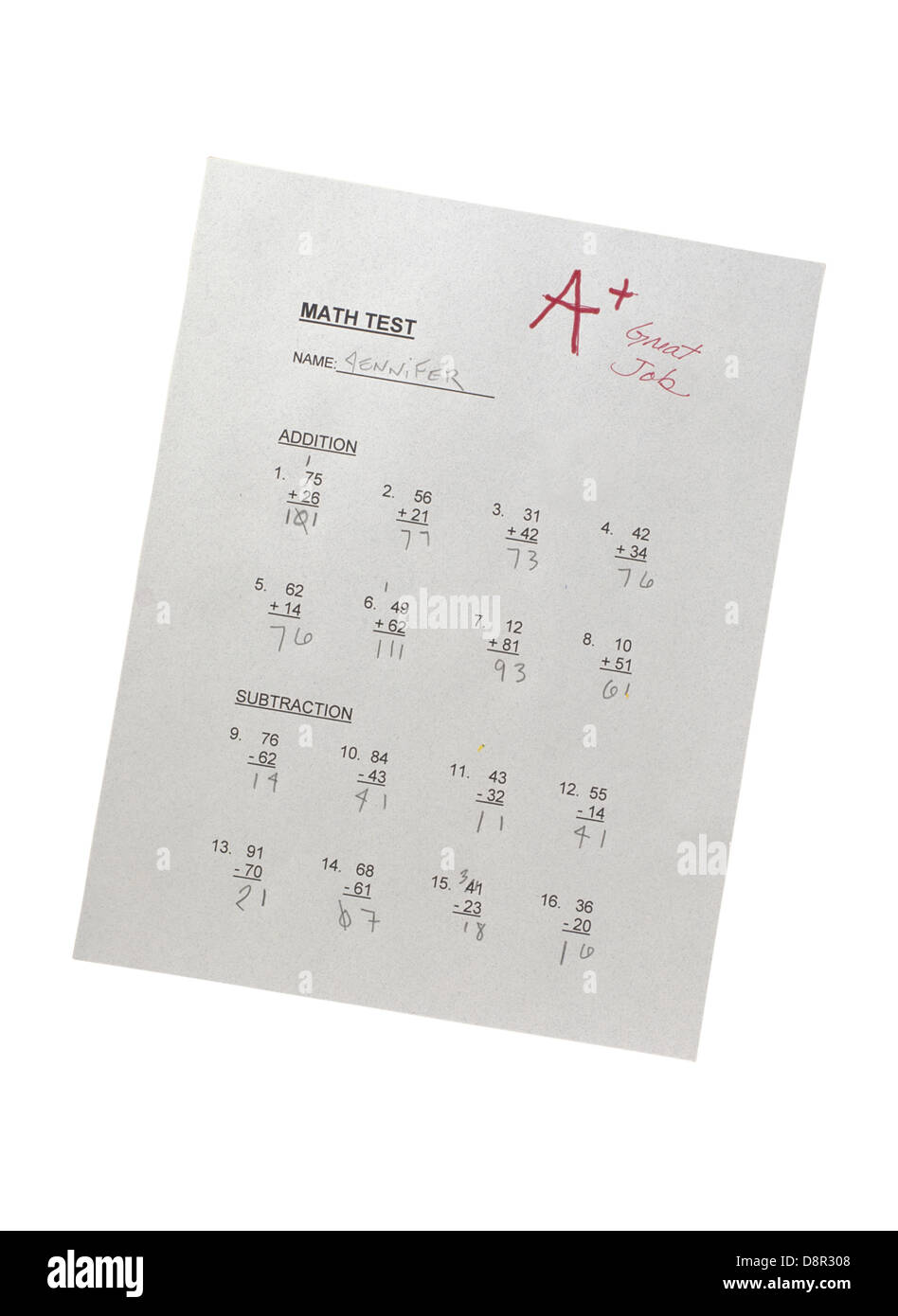 Middle School Math Test