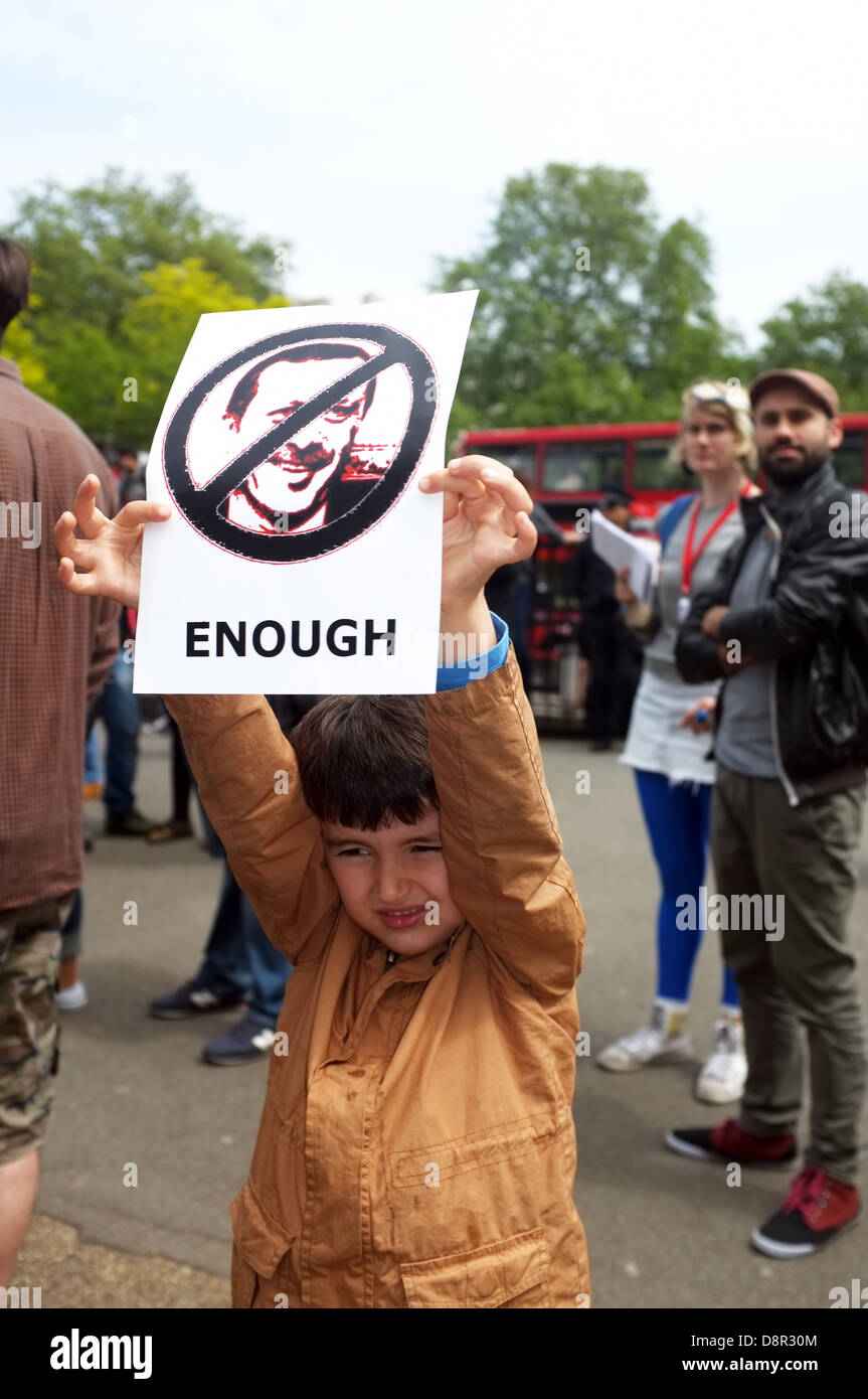 Little protester in London Stock Photo - Alamy