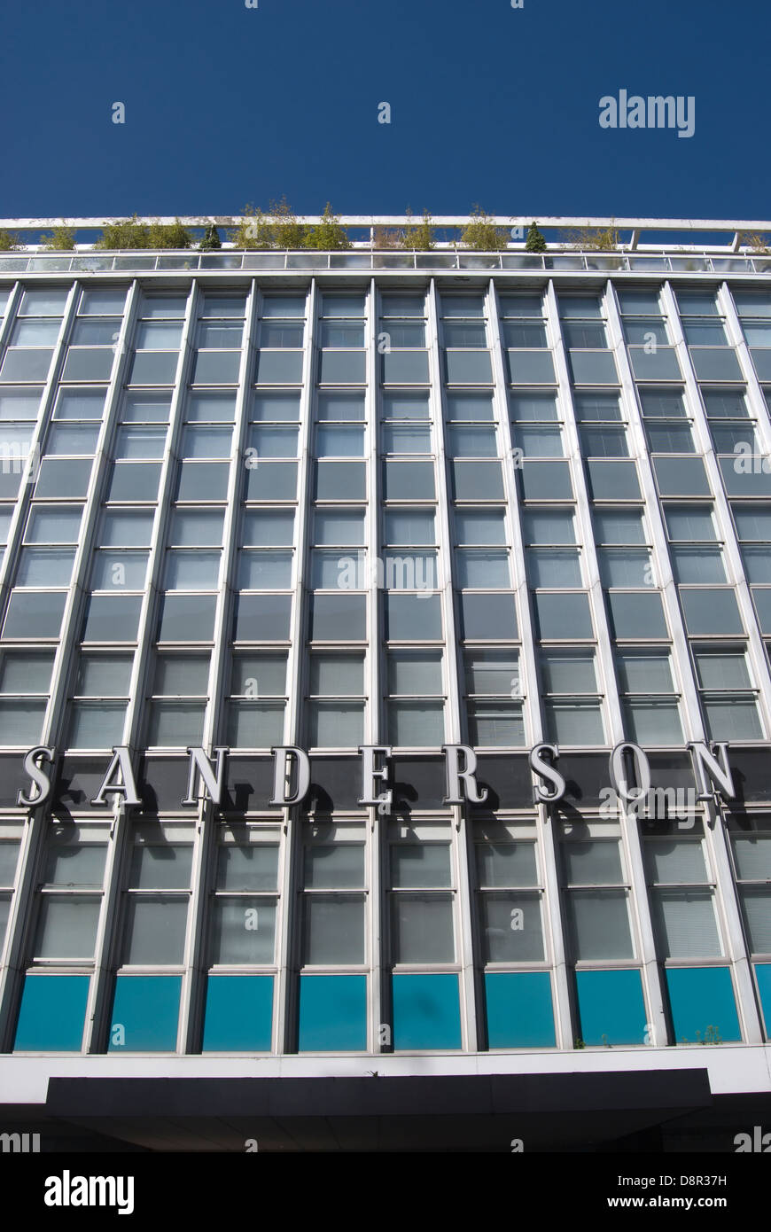 exterior showing name of the sanderson, a luxury boutique hotel in ...