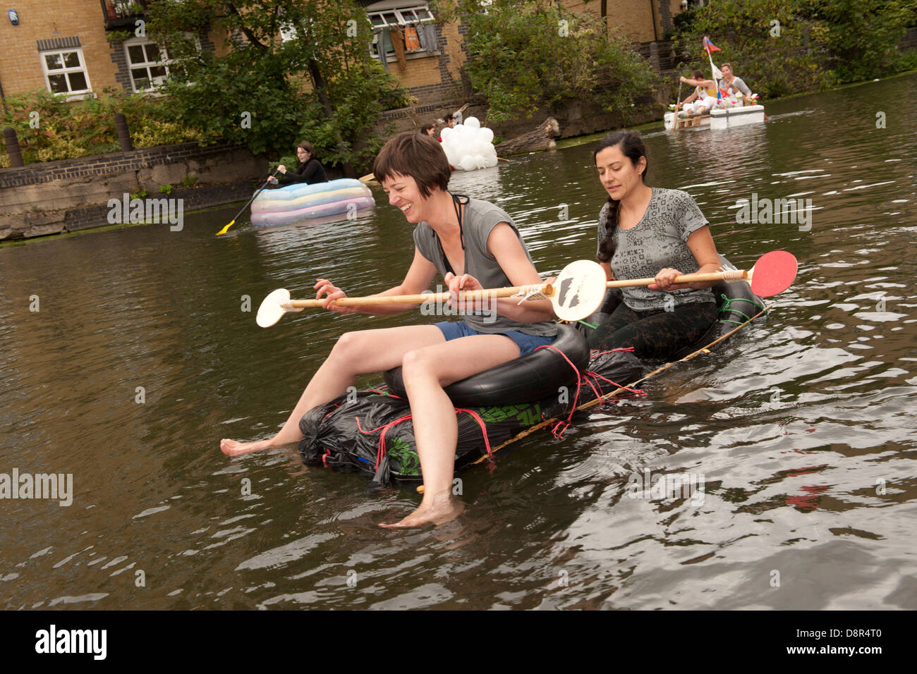 Raft race along the canal hi-res stock photography and images - Alamy