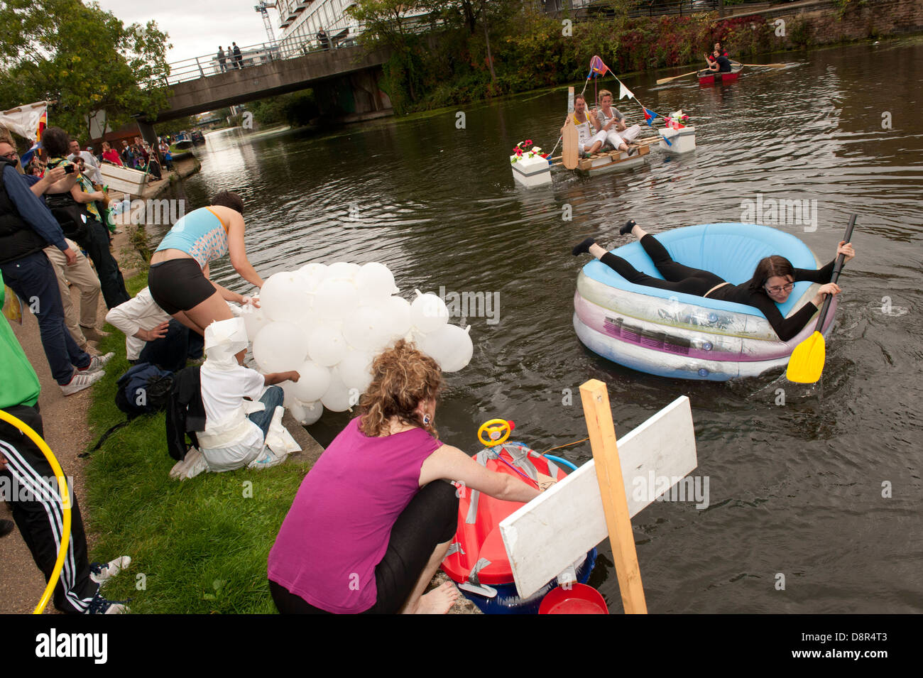 Raft race along the canal hi-res stock photography and images - Alamy