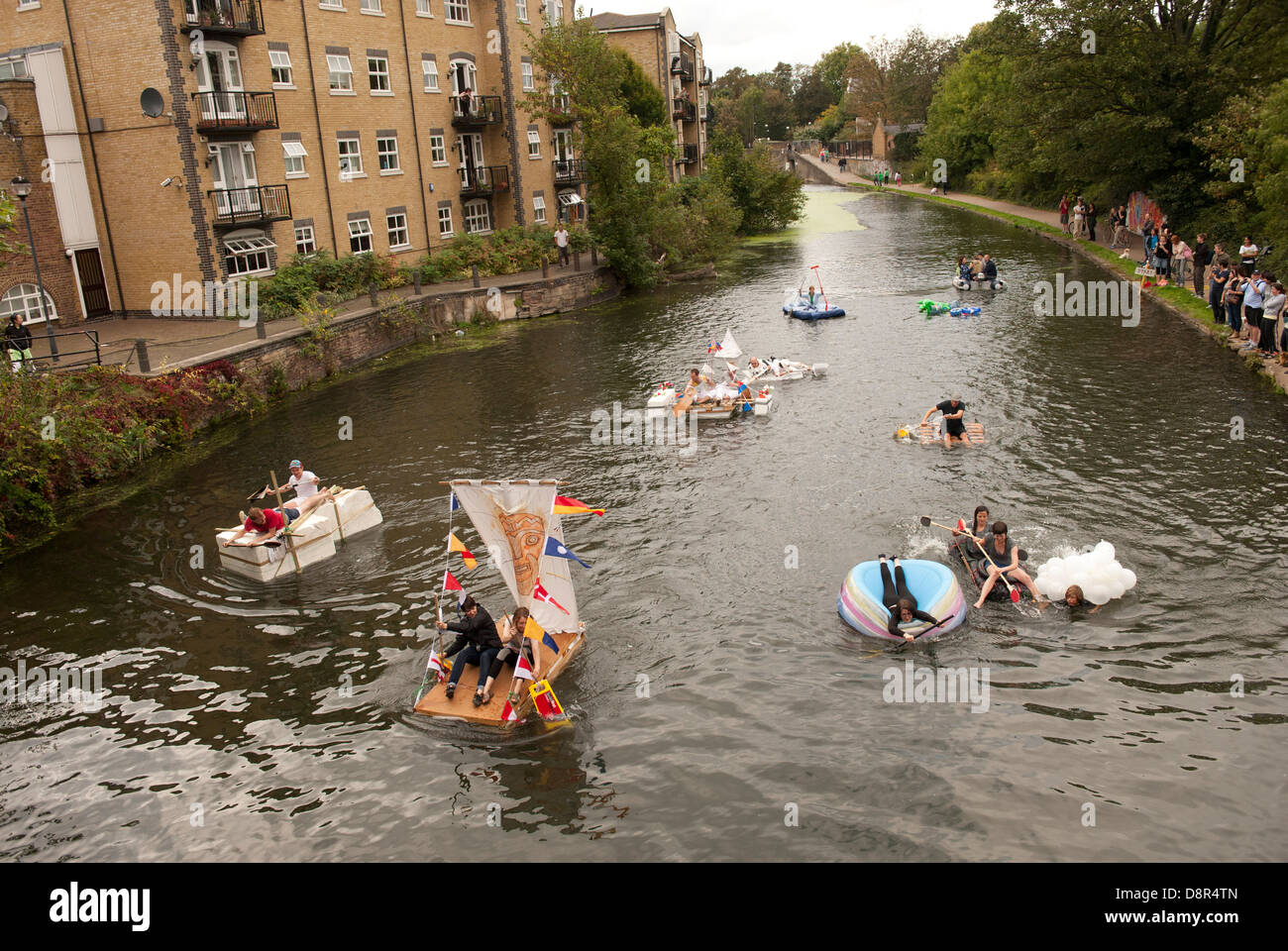 Raft race along the canal hi-res stock photography and images - Alamy