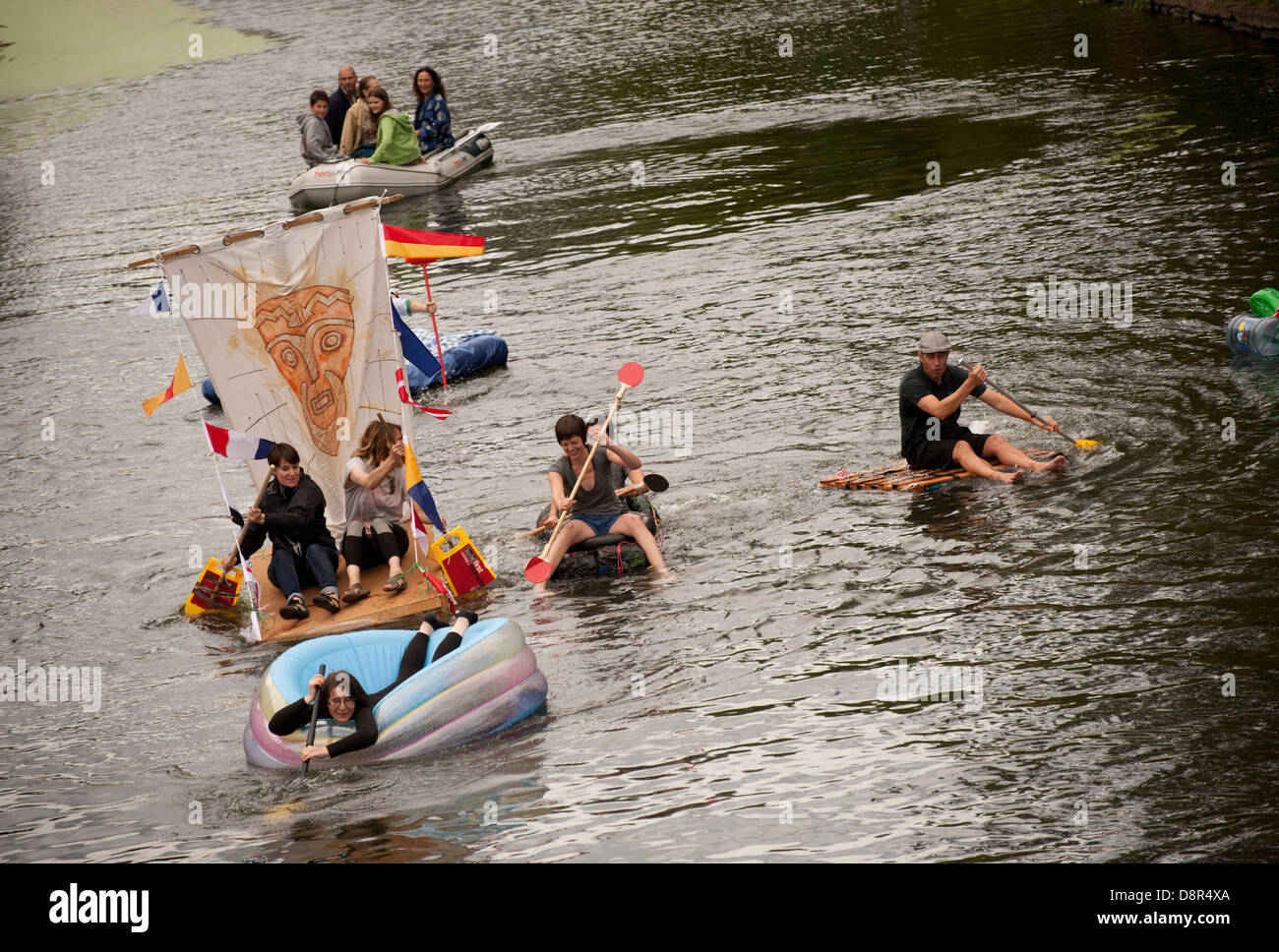 4th Annual Regents Canal Raft Race - Hackney east London Stock Photo ...