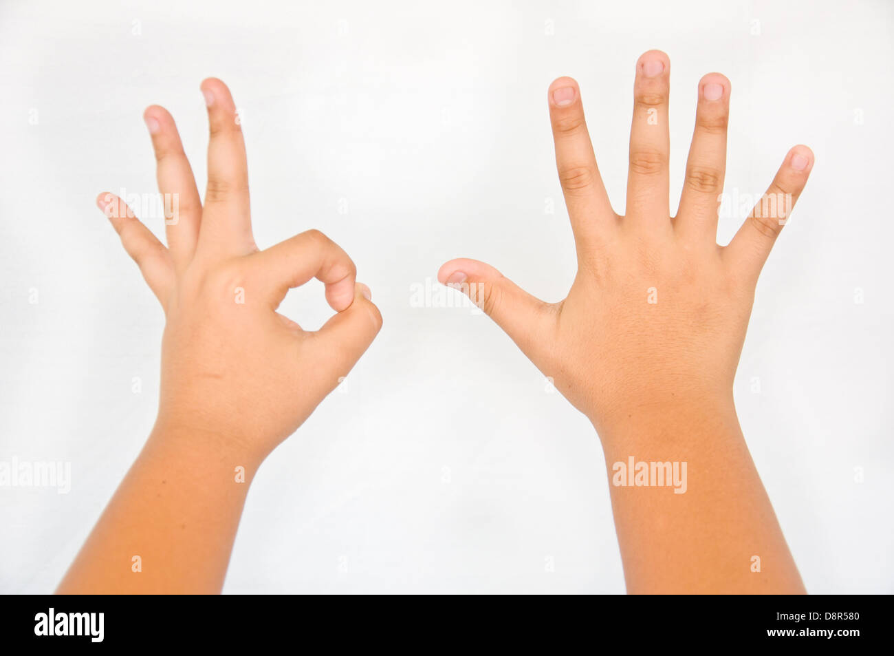 finger from children hand on white background Stock Photo - Alamy