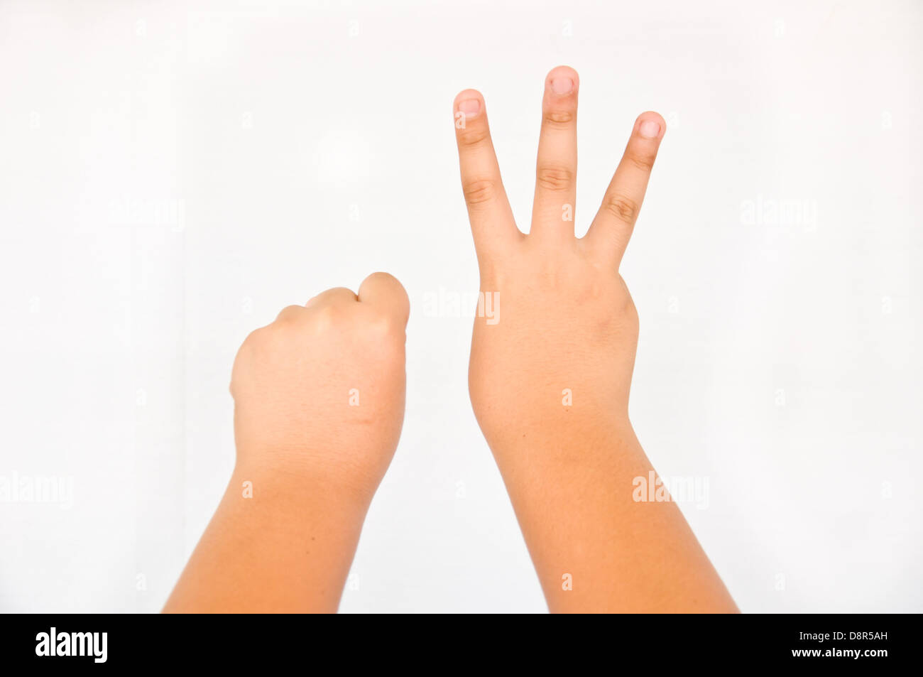 finger from children hand on white background Stock Photo - Alamy