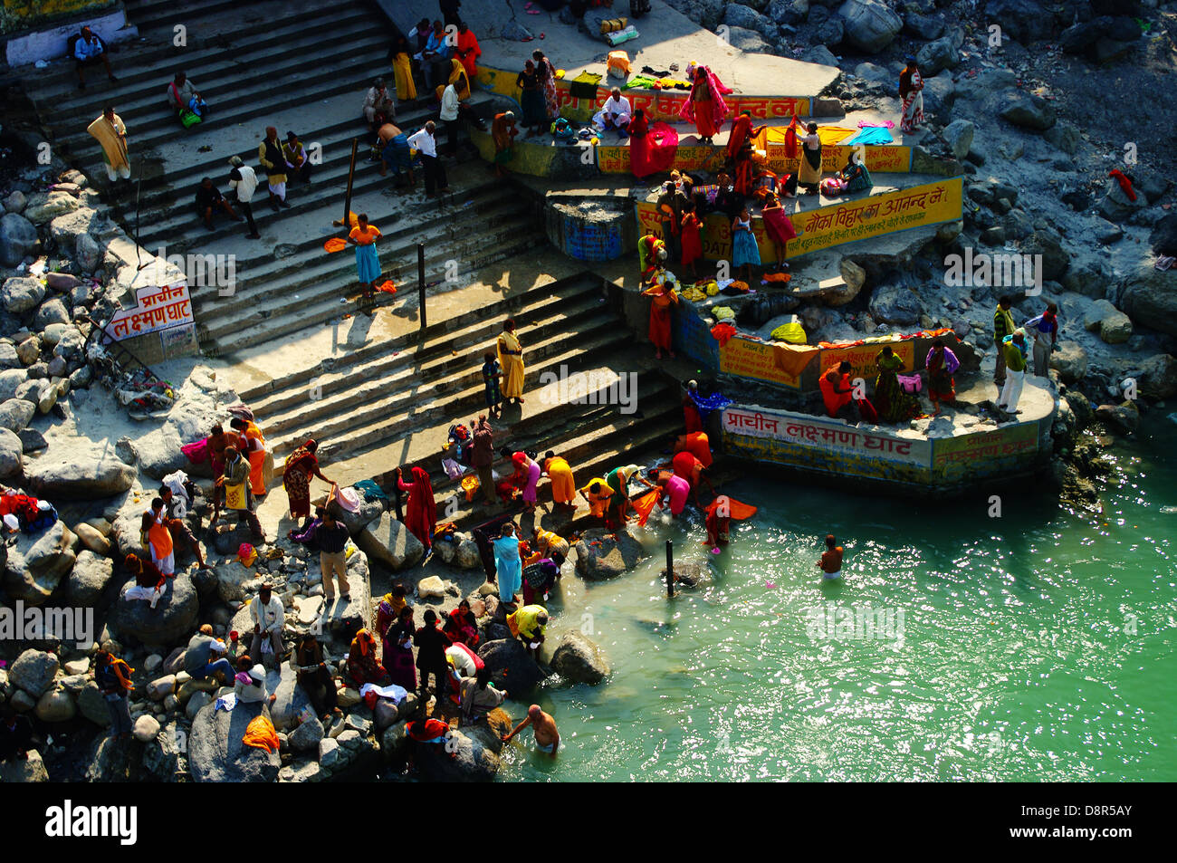 bath in the river Gange, Rishikesh, India Stock Photo - Alamy