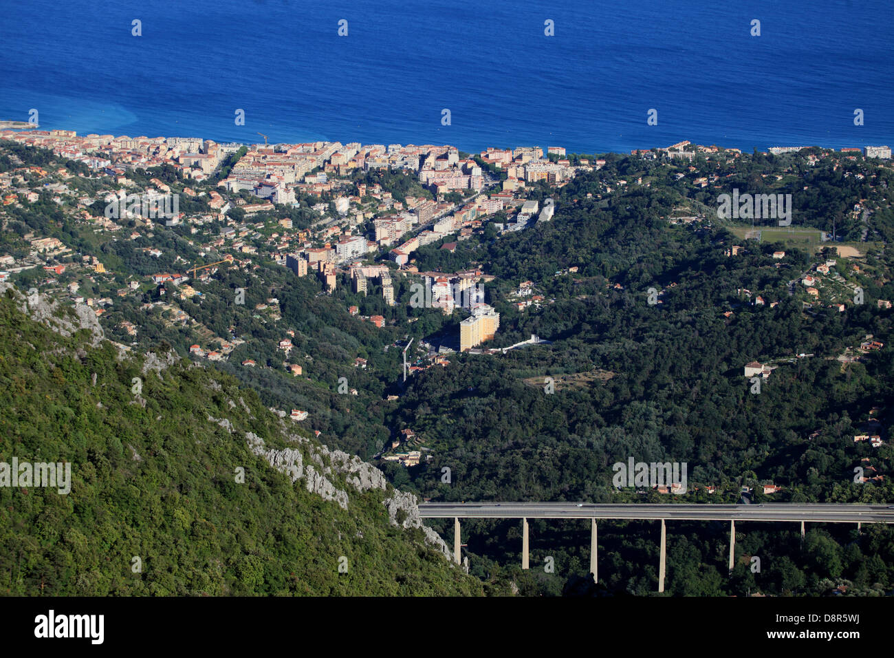 Top view above the city of Menton, French Riviera Stock Photo - Alamy