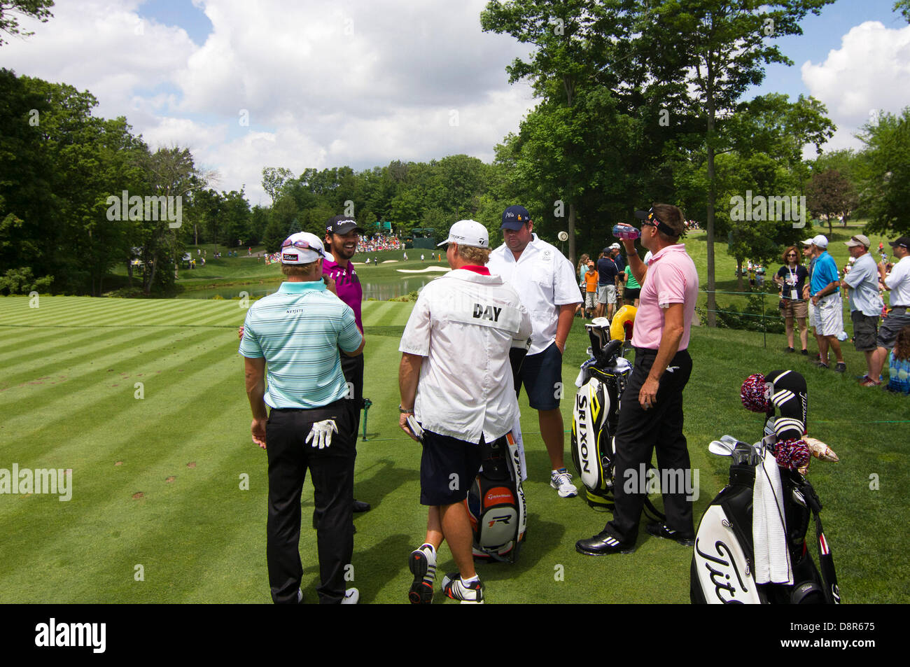 Dublin, Ohio, USA. 2nd June, 2013. The threesome of Jason Day, Bud ...