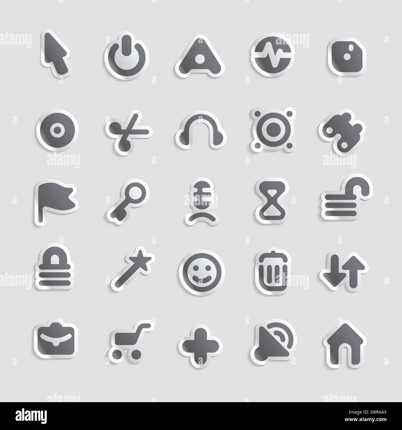 Sticker button set. Icons for program and website interface Stock Photo ...