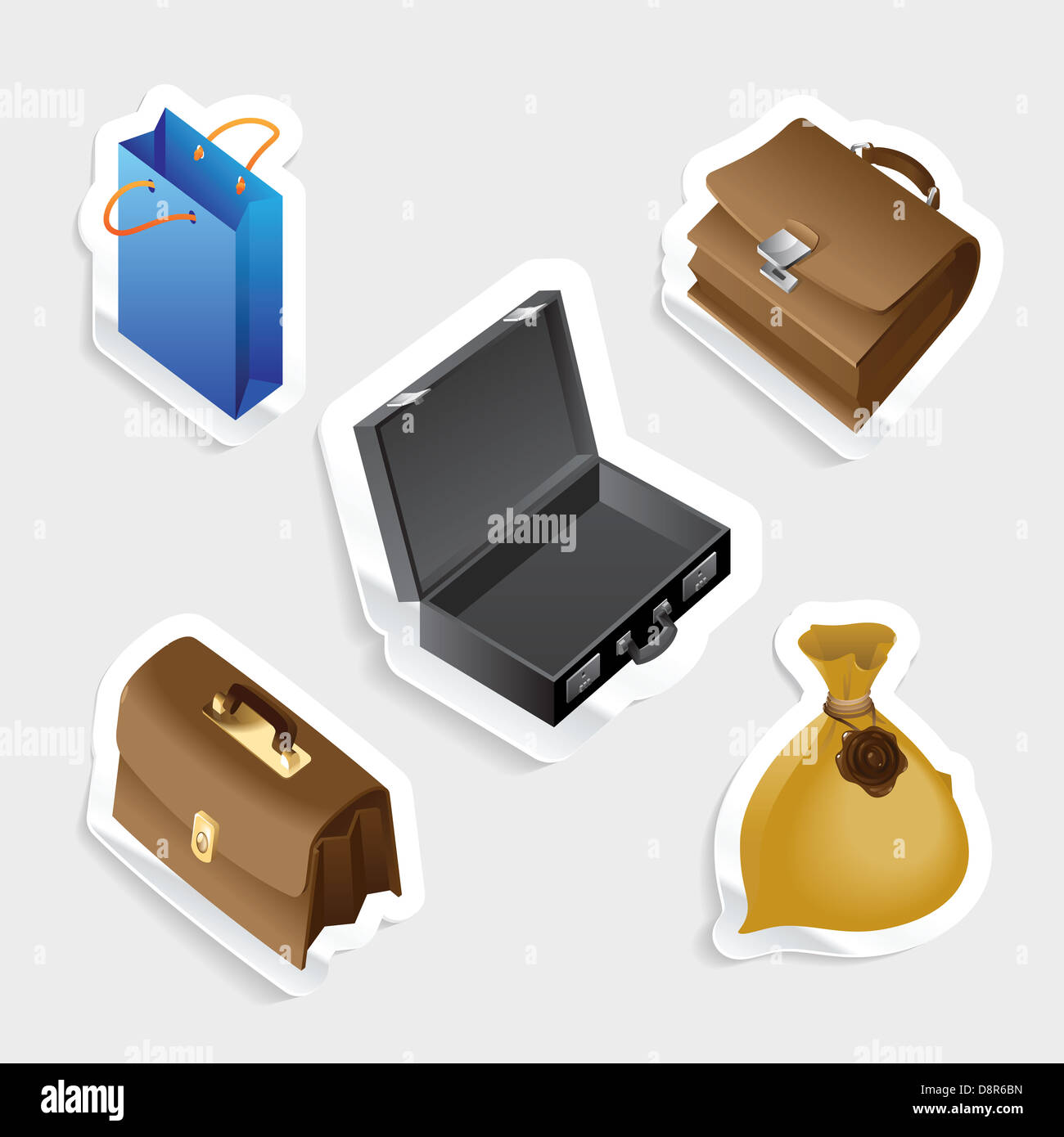 Sticker icon set for bags Stock Photo - Alamy