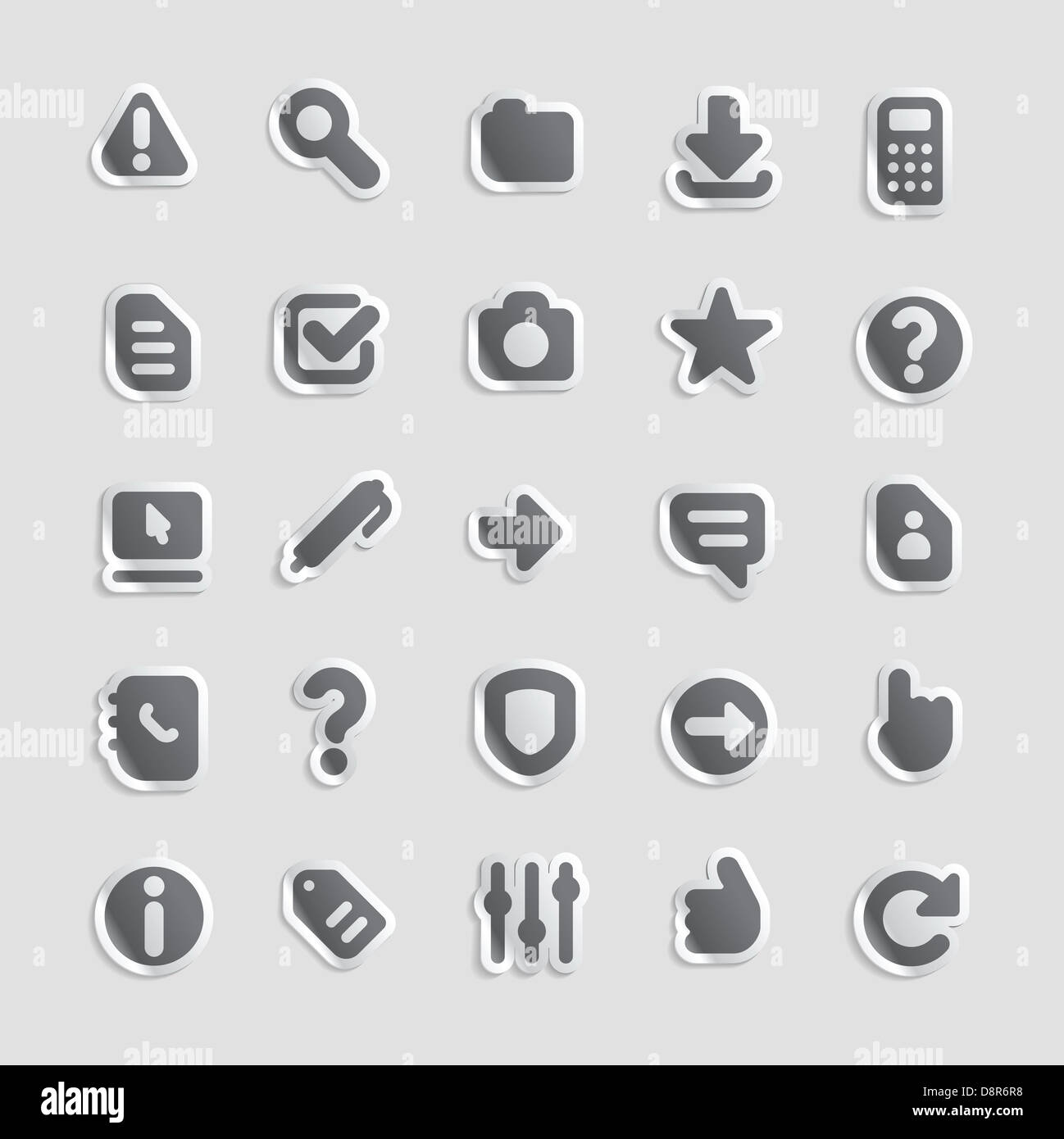 Sticker button set. Icons for program and website interface Stock Photo ...