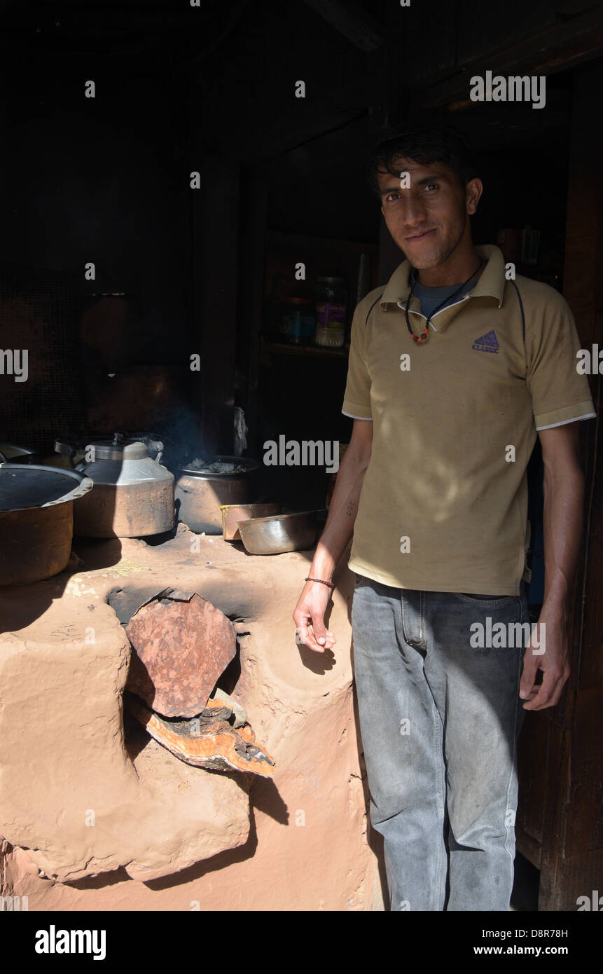 Portrait of a young chai shop owner, Gwaldam, Uttarakhand, India Stock ...