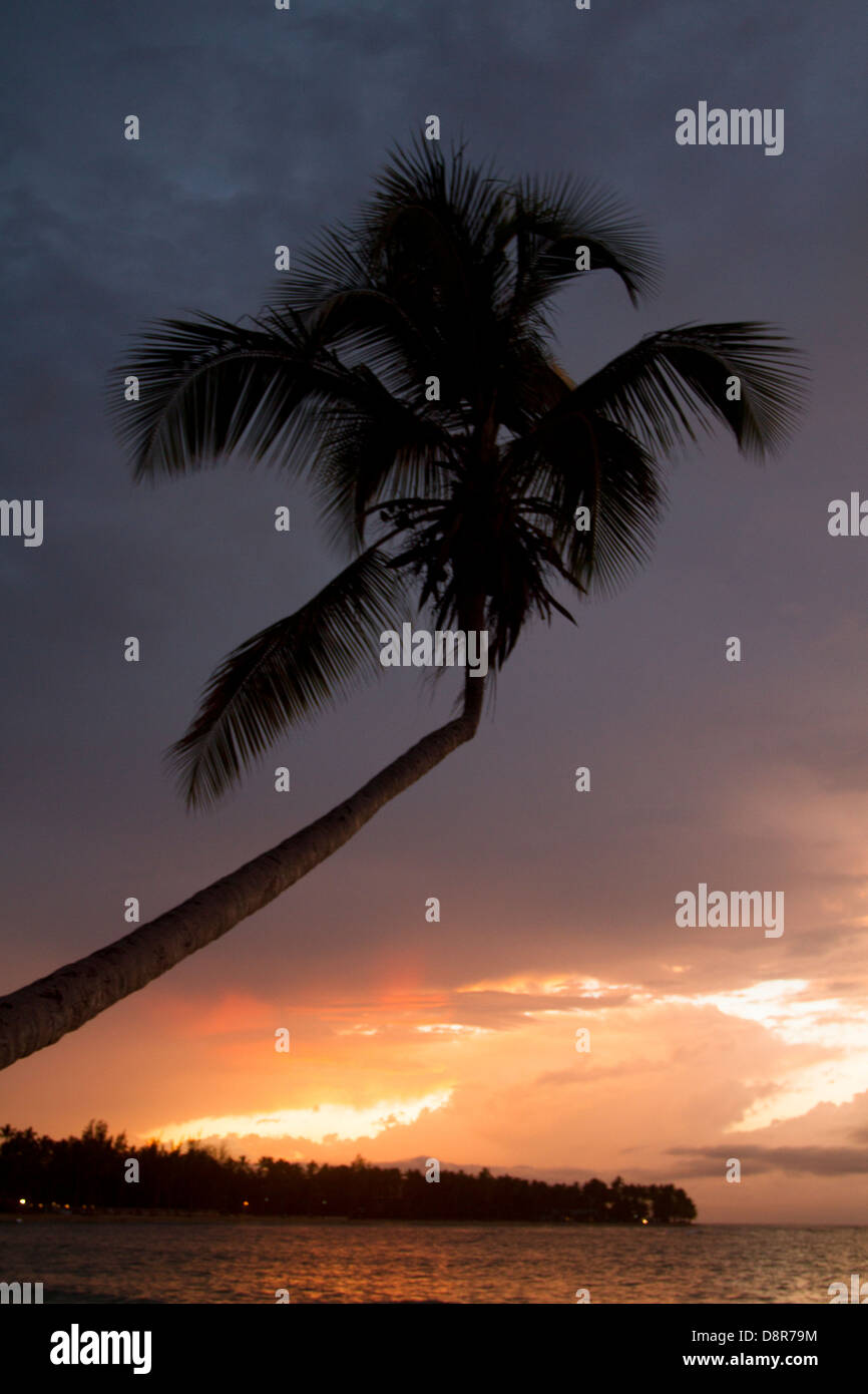 Sunset in Punta Poppy beach, Dominican Republic Stock Photo - Alamy