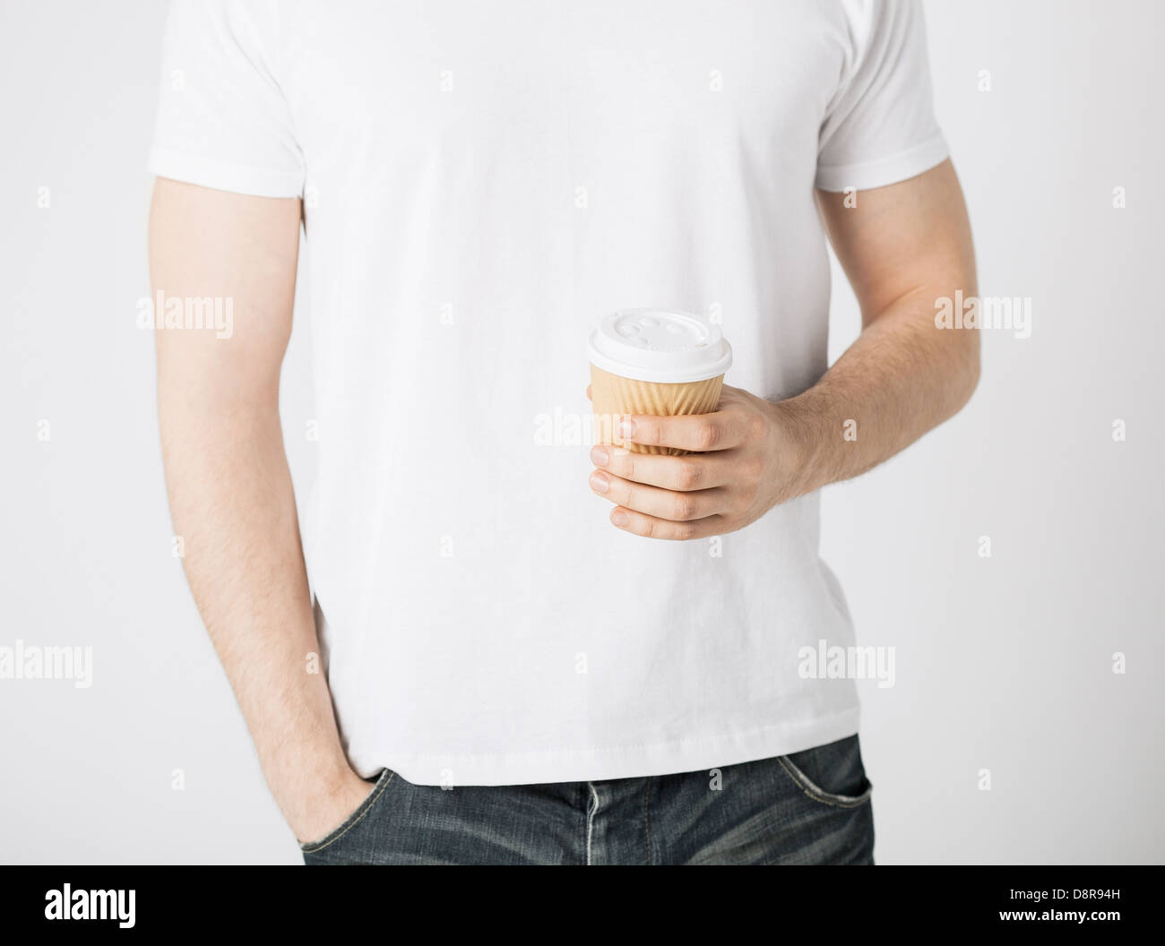 man hand holding take away coffee Stock Photo - Alamy