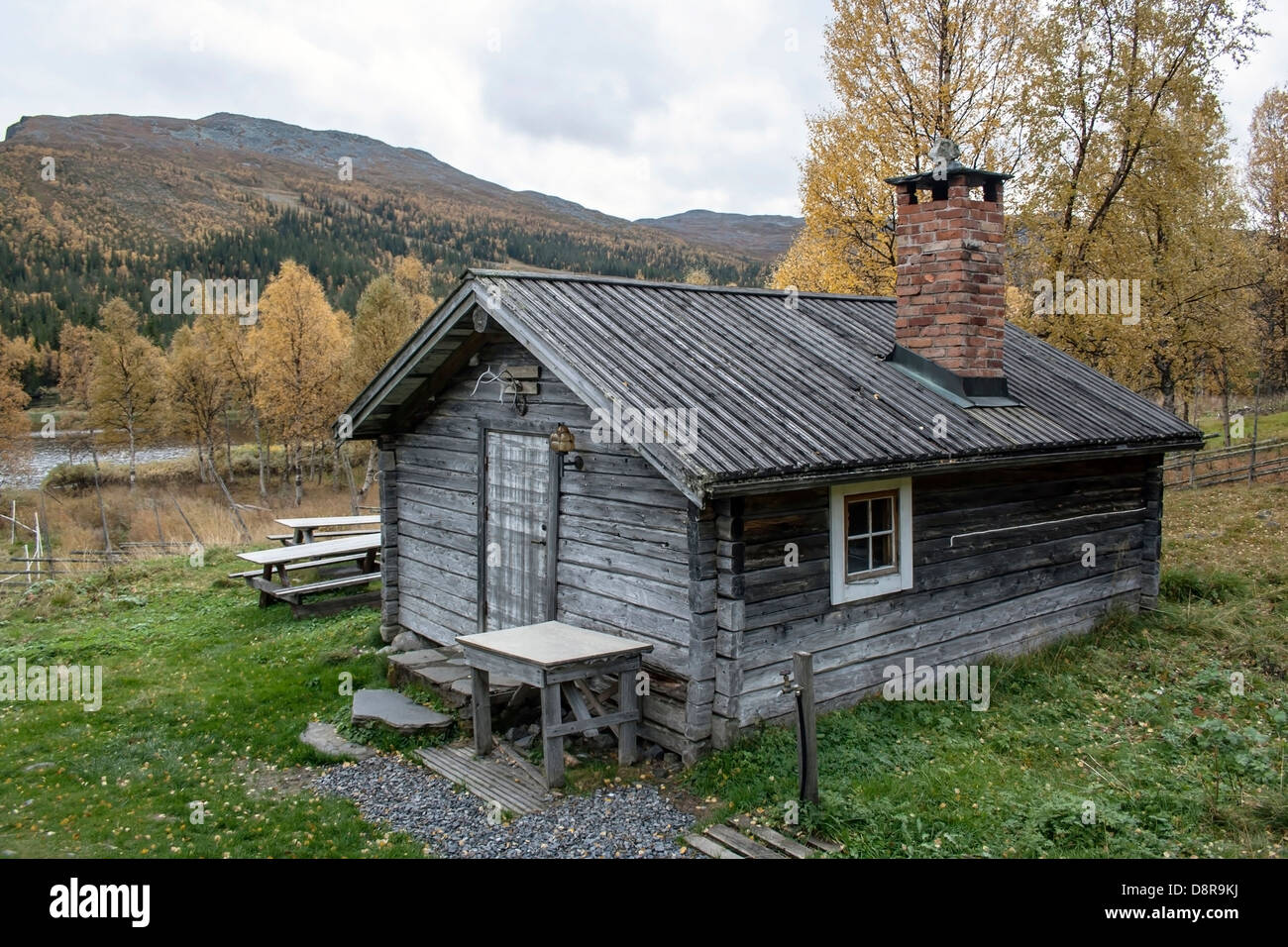 Old wooden cabin in mountain Stock Photo - Alamy