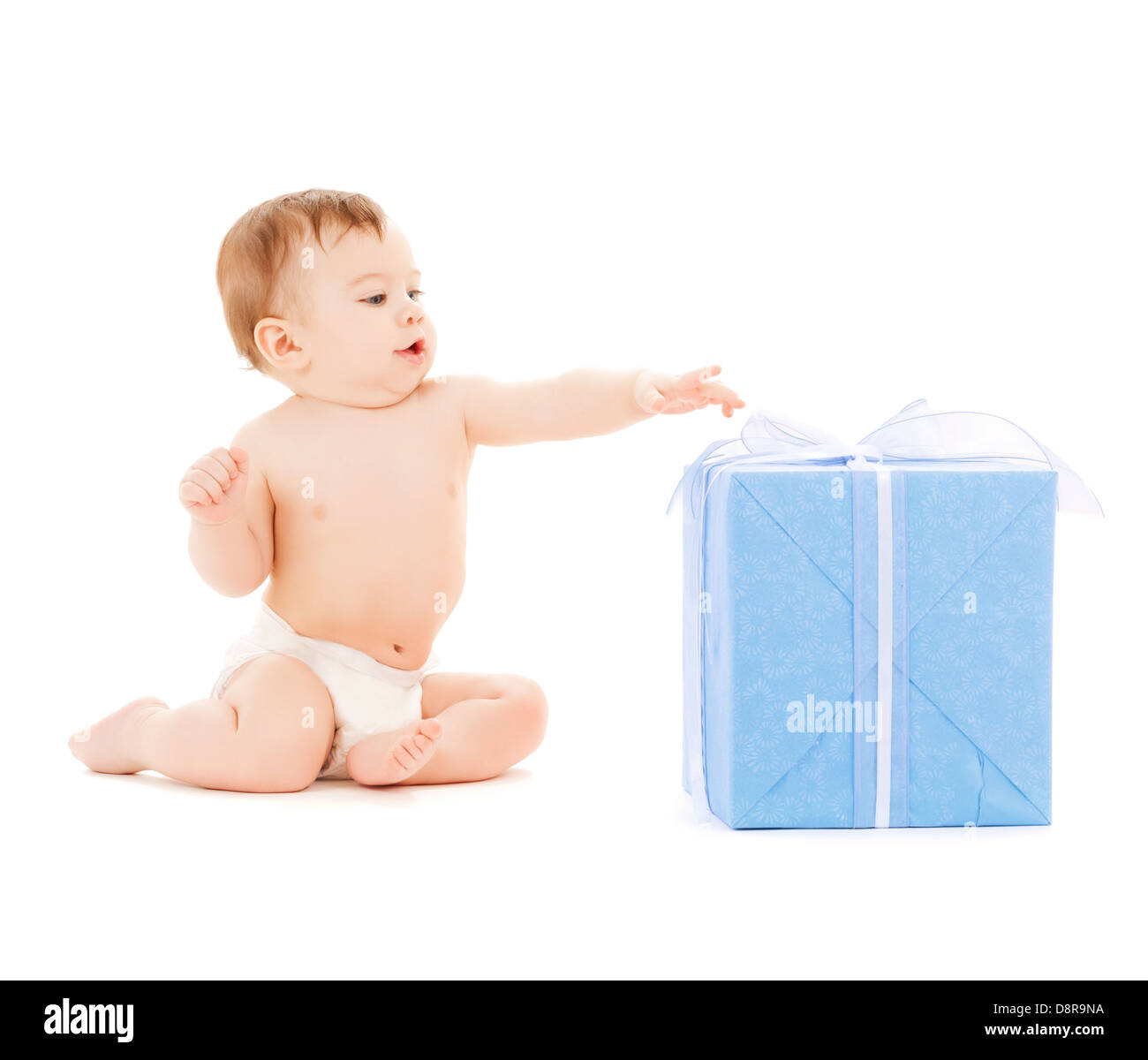 happy child with gift box Stock Photo - Alamy