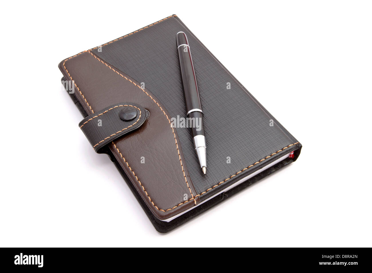 Notebook and pen isolated on white background Stock Photo - Alamy