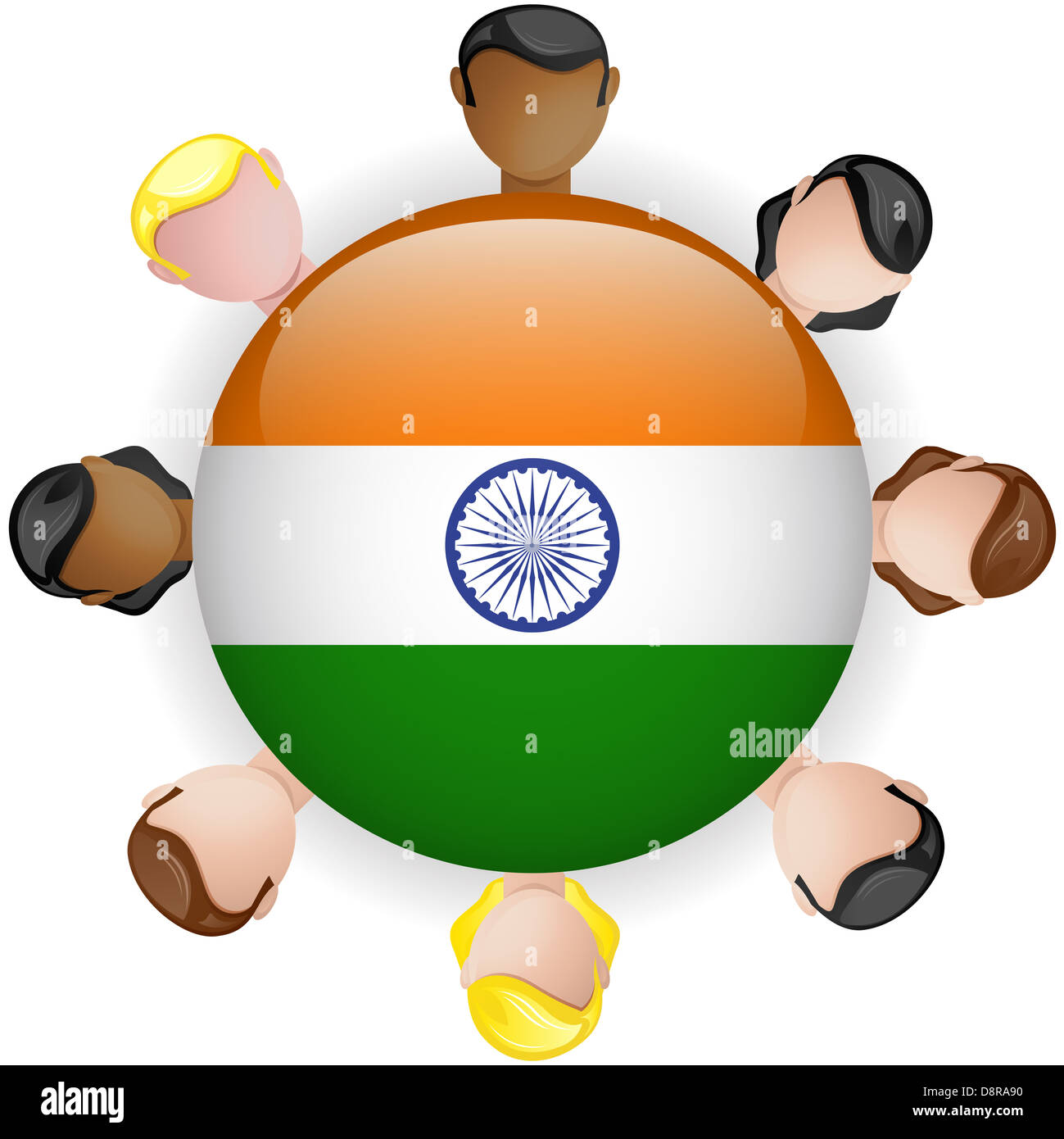 India Flag Button Teamwork People Group - Vector Stock Photo - Alamy