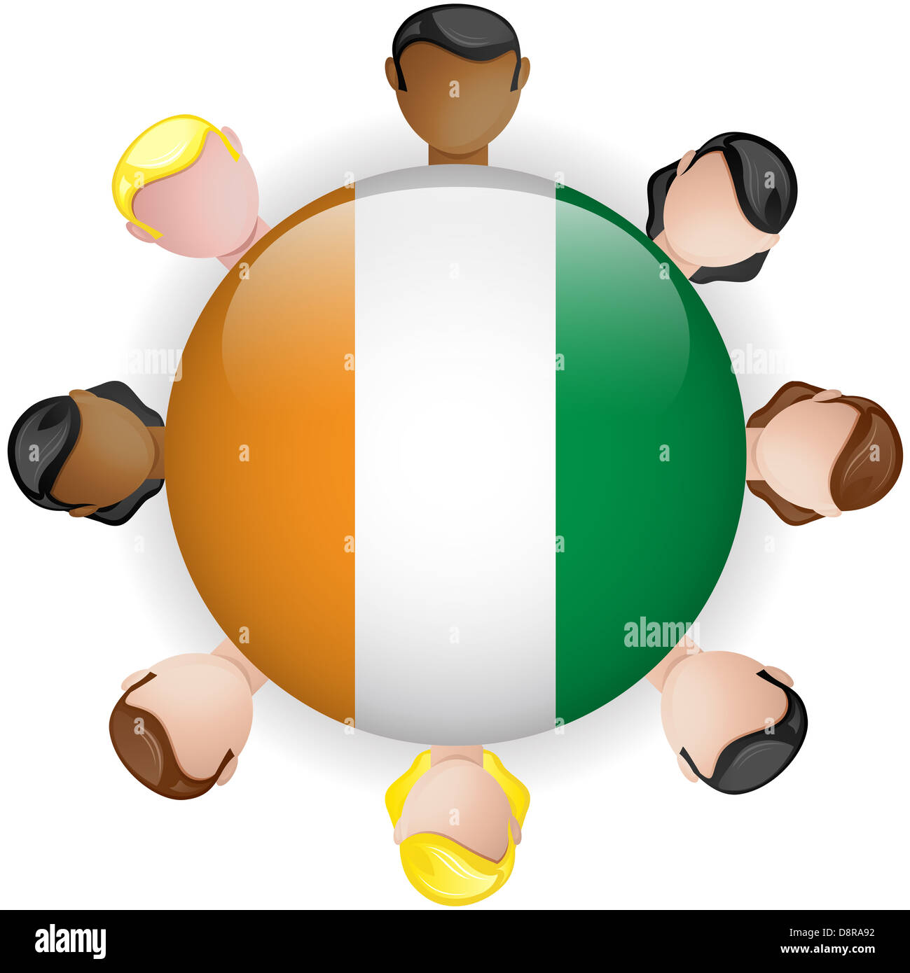 Ireland Flag Button Teamwork People Group - Vector Stock Photo - Alamy