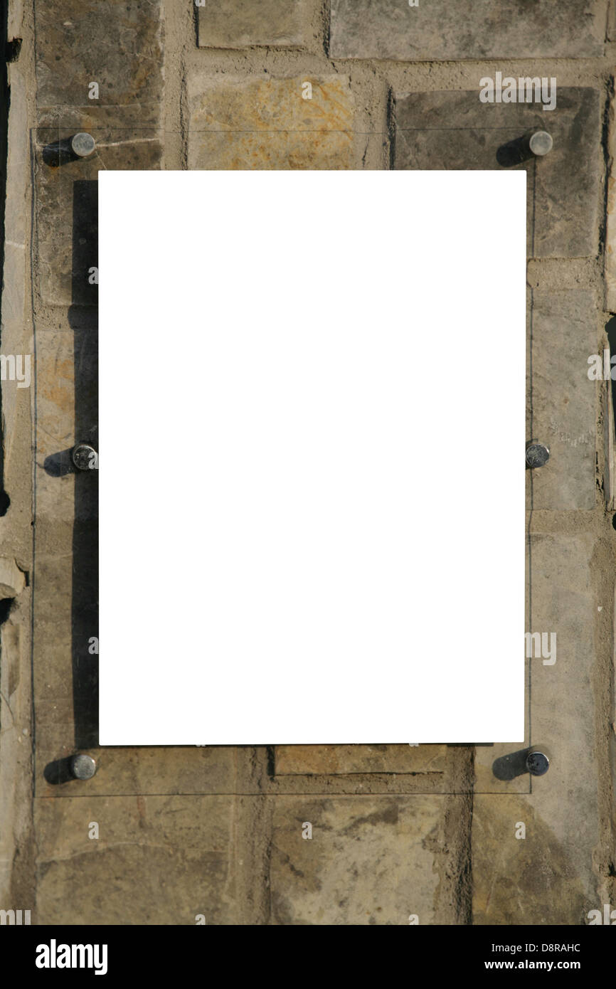 blank sign over pannel rock background Stock Photo - Alamy