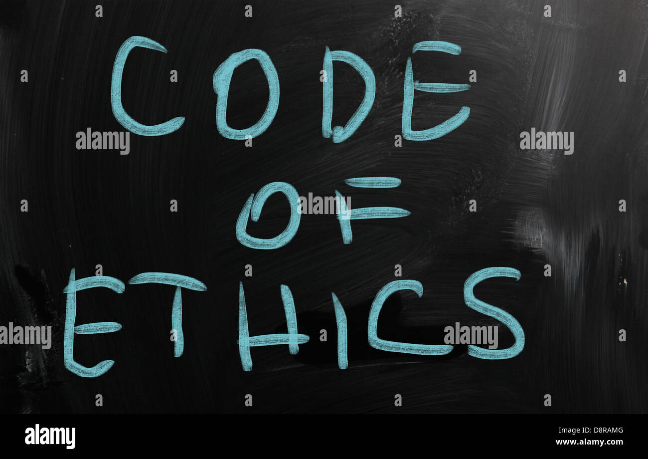 Code of ethics handwritten with white chalk on a blackboard Stock Photo ...