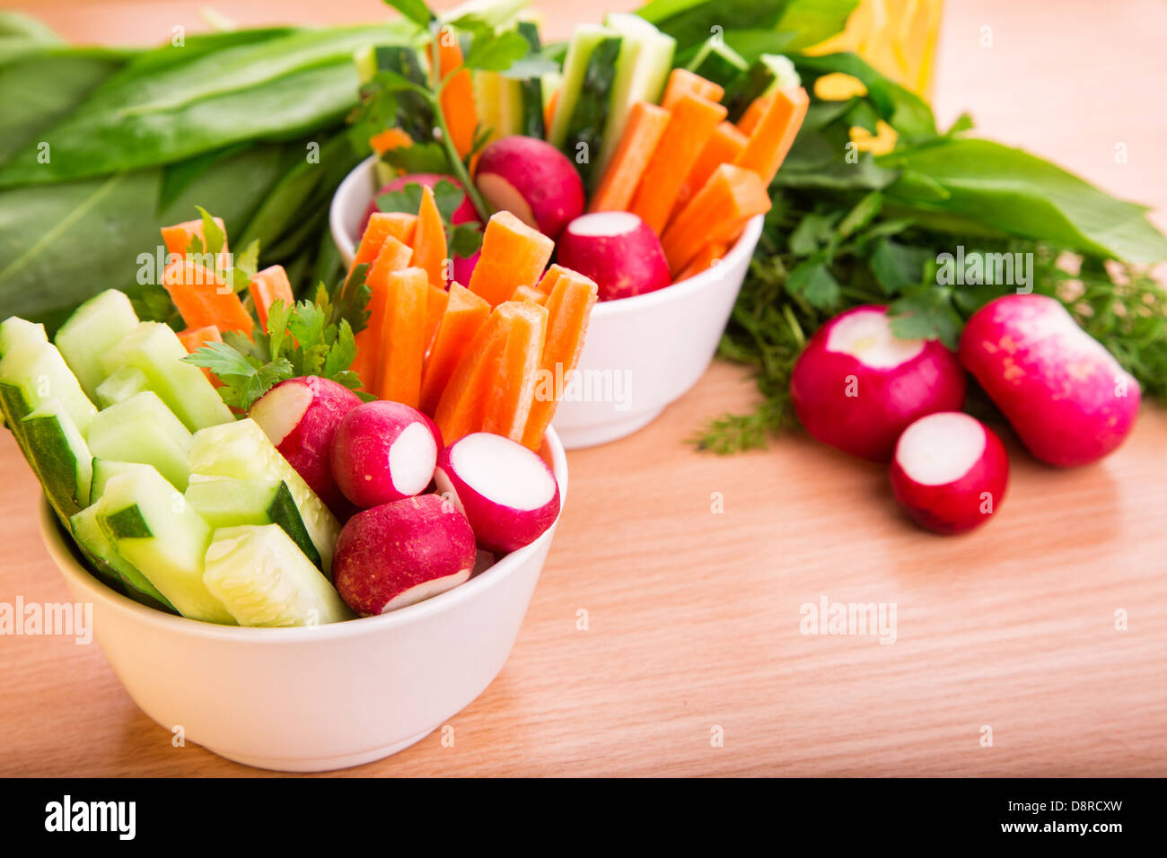 Fresh healthy juicy vegetables ready to eat Stock Photo - Alamy