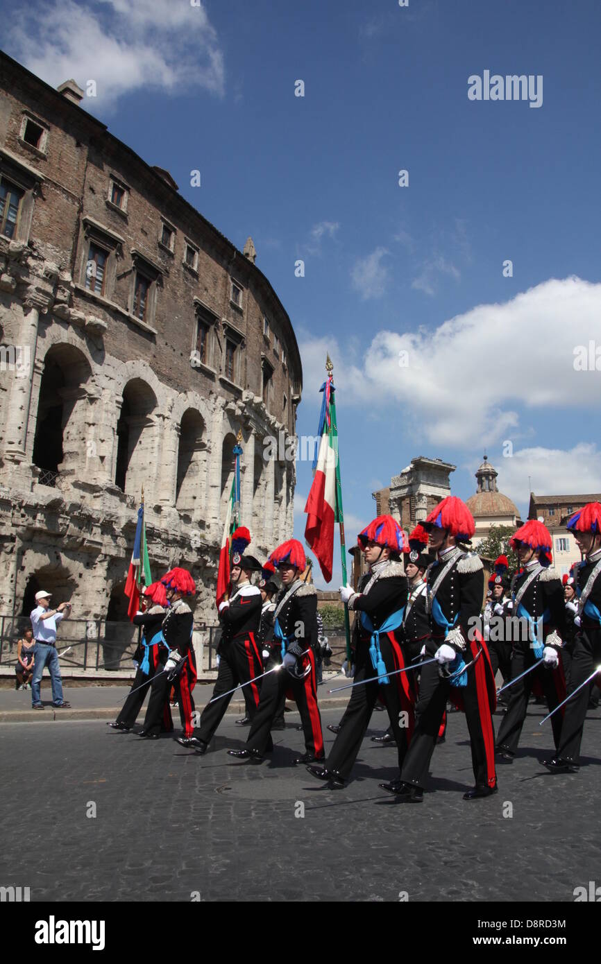 Rome, Italy. 2nd June 2013. Soldiers marching past the Theatre of ...