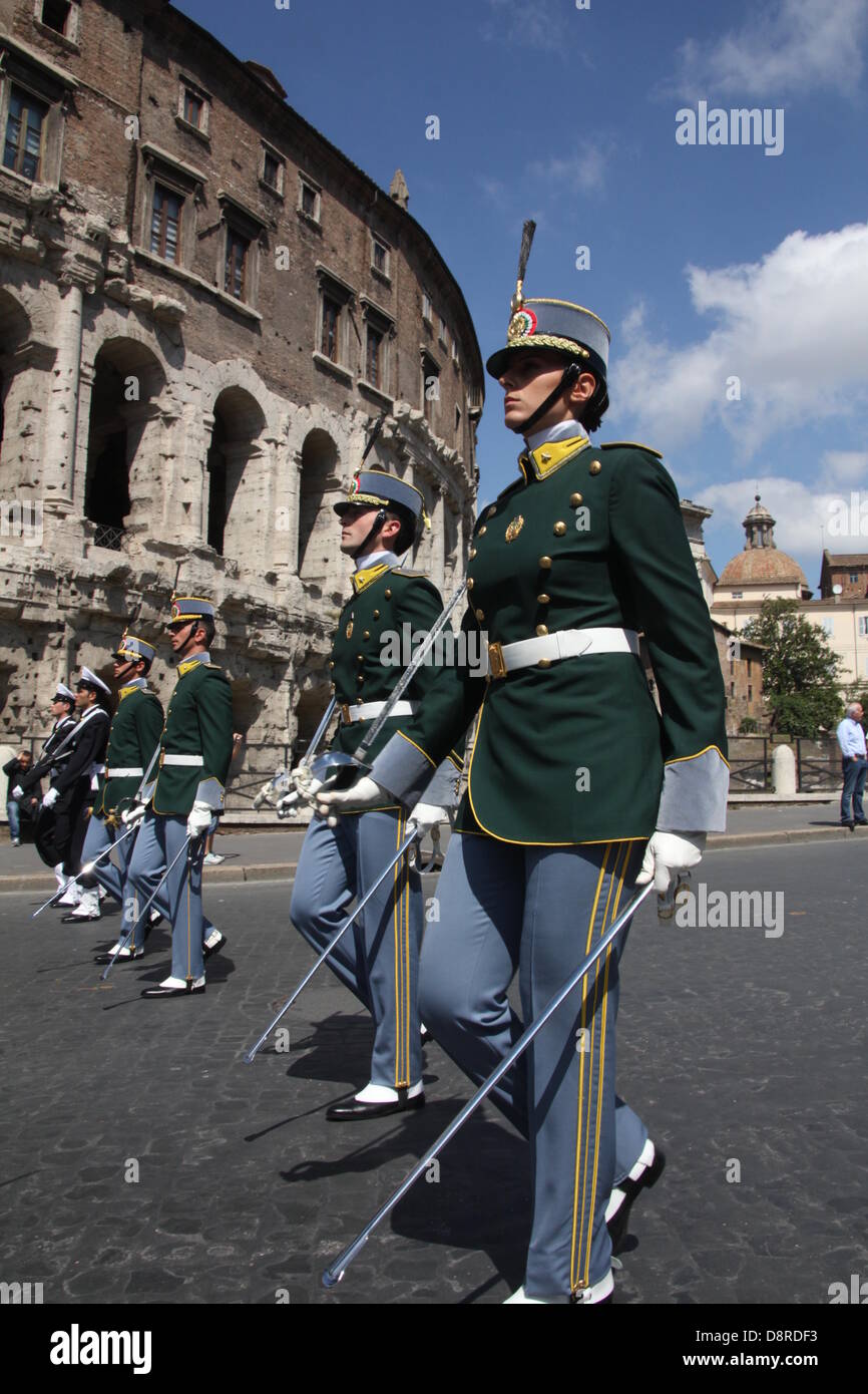Rome, Italy. 2nd June 2013. Soldiers marching past the Theatre of ...
