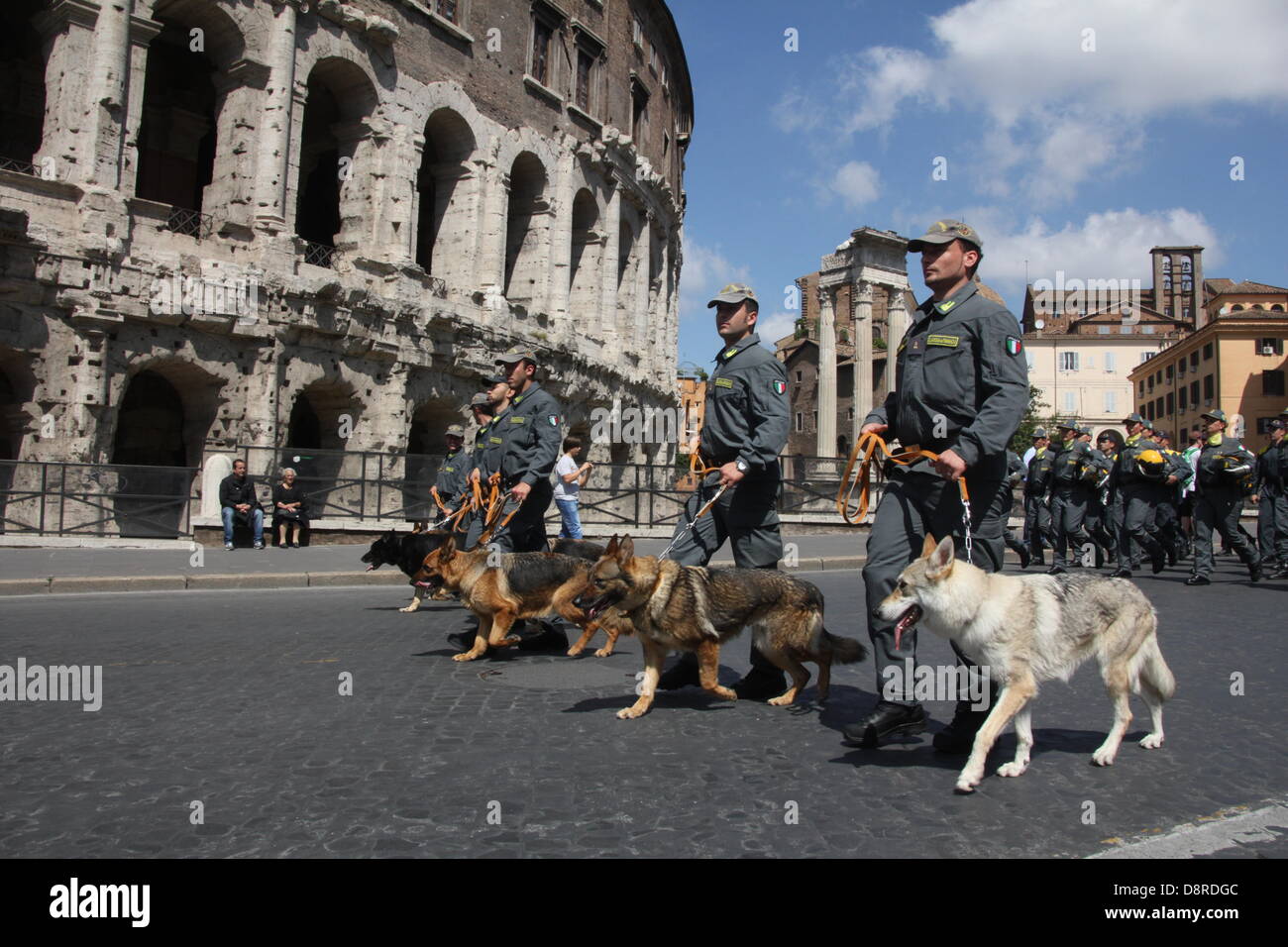 Rome, Italy. 2nd June 2013. Soldiers marching past the Theatre of ...