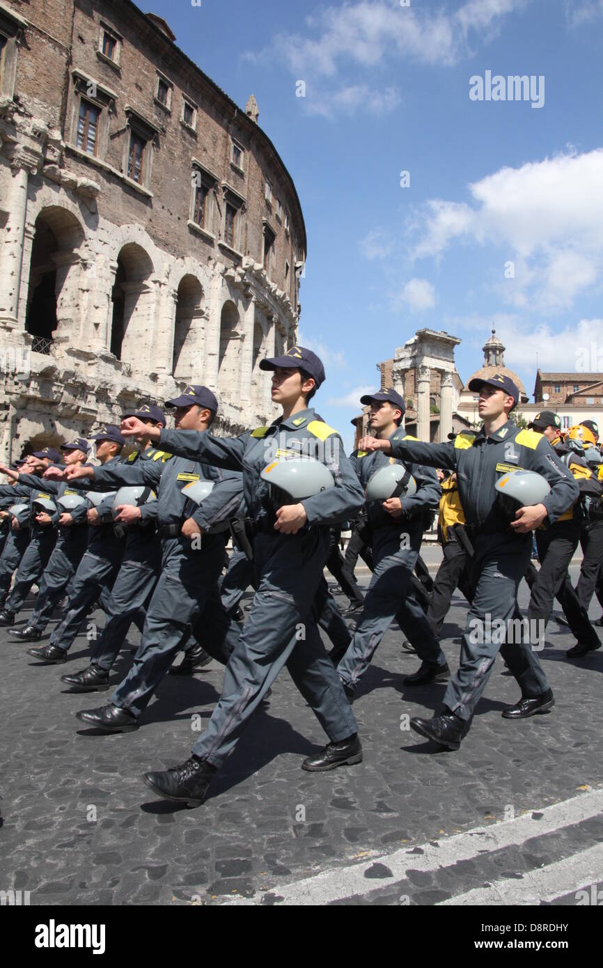 Rome, Italy. 2nd June 2013. Soldiers marching past the Theatre of ...