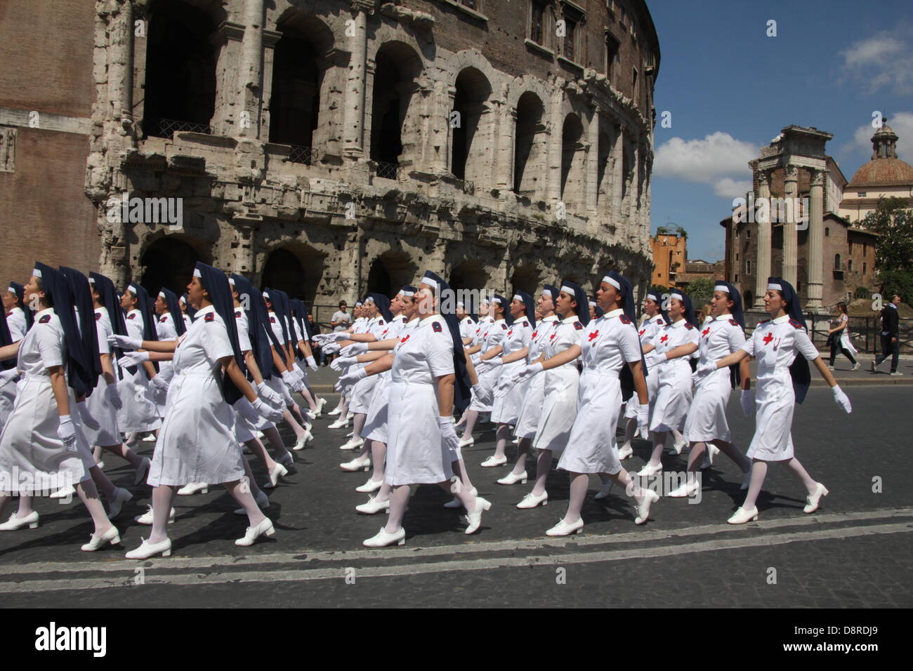 Rome, Italy. 2nd June 2013. Soldiers marching past the Theatre of ...