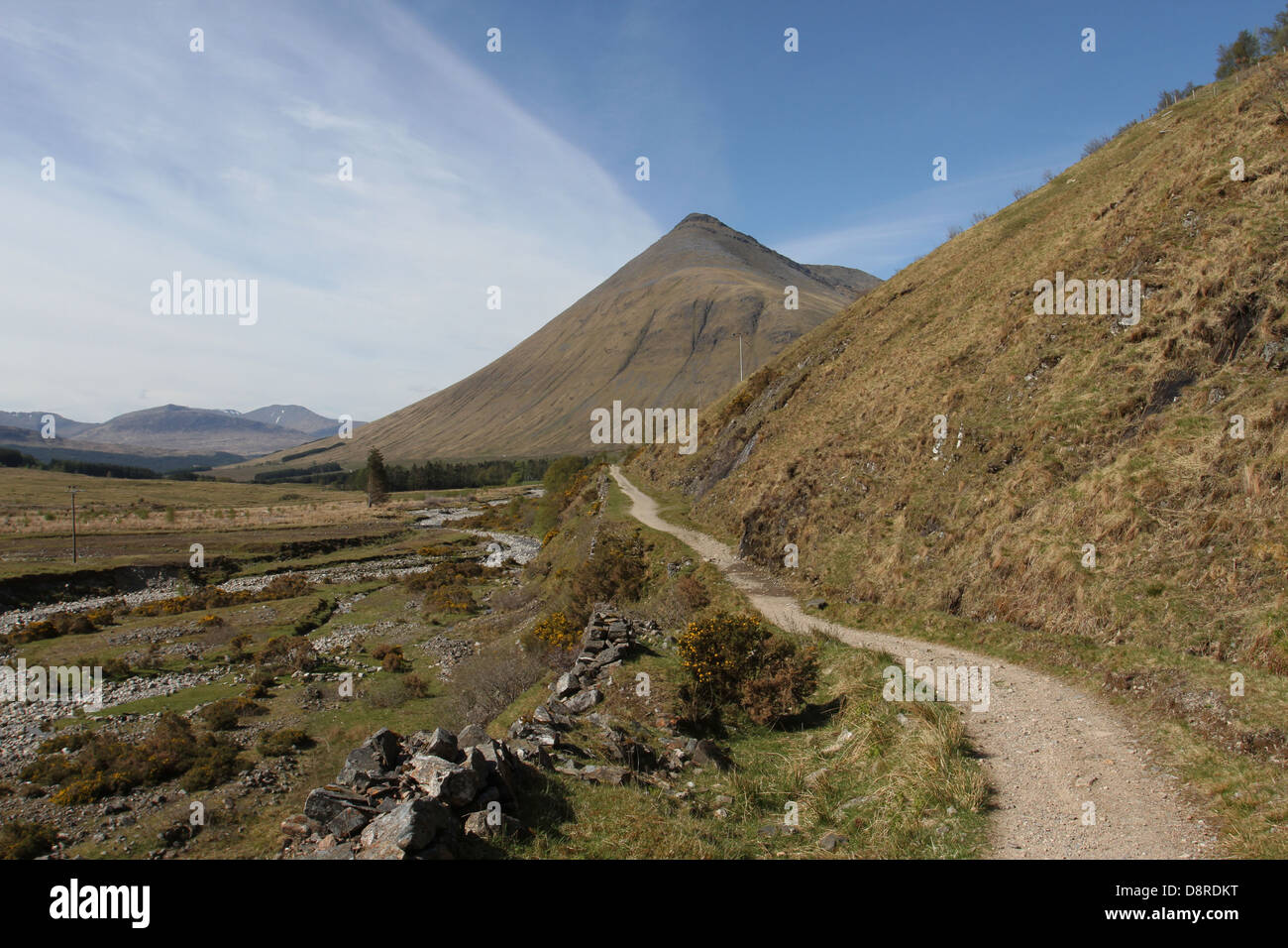 West Highland Way leading to peak of Beinn Dorain Scotland May 2013 ...