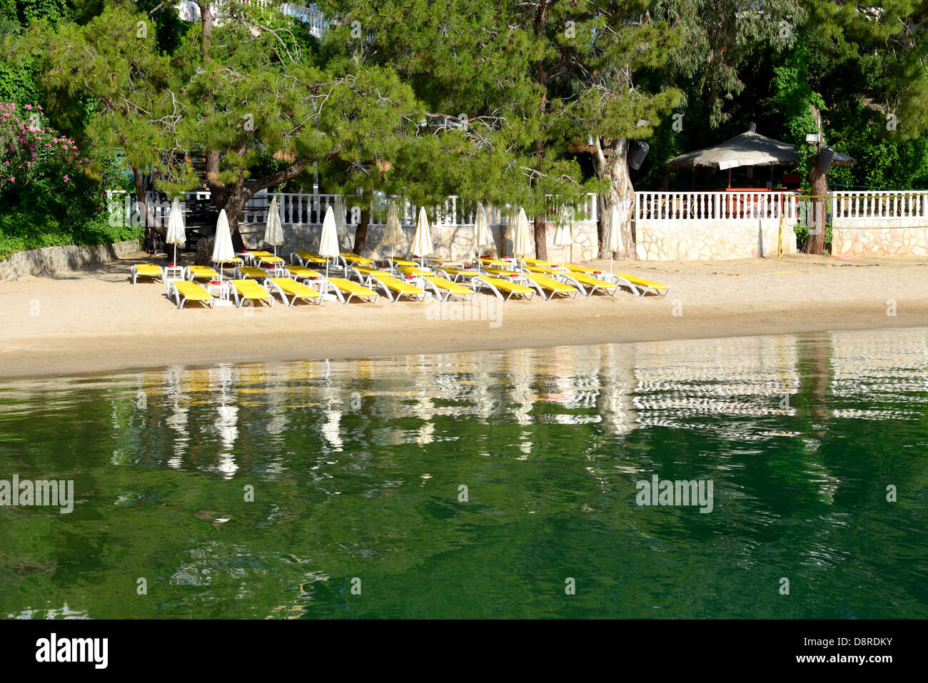 Beach on Mediterranean turkish resort, Fethiye, Turkey Stock Photo - Alamy