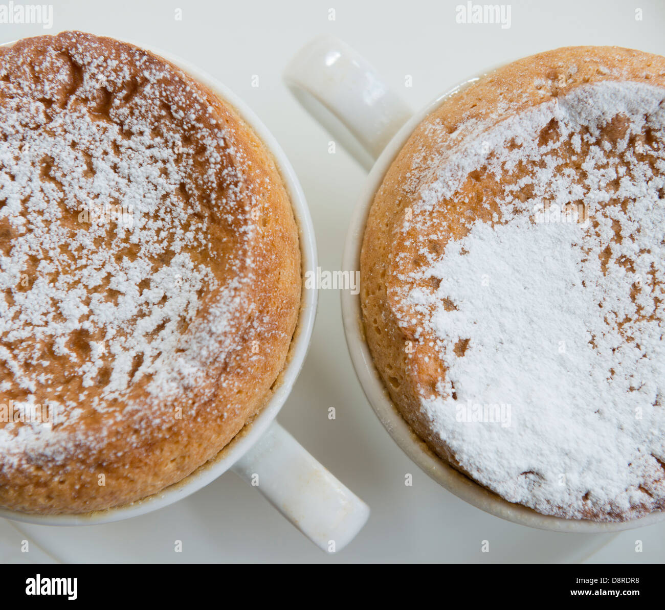 Hot toffee soufflé, with bitter chocolate ice cream dessert Stock Photo ...