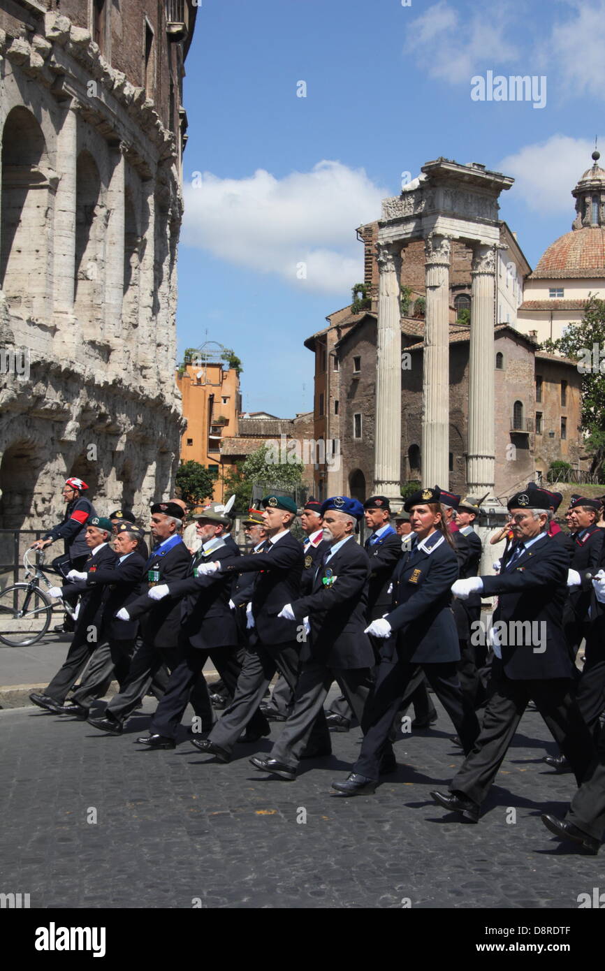 Rome, Italy. 2nd June 2013. Soldiers marching past the Theatre of ...